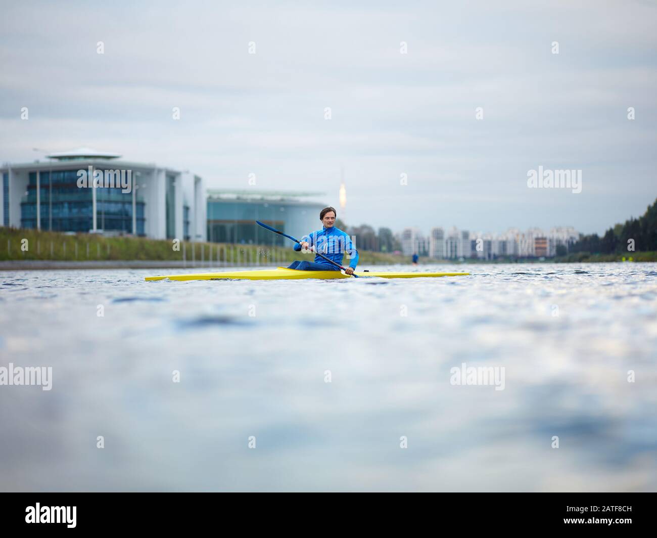 Man training in kayak swimming hi-res stock photography and images - Alamy