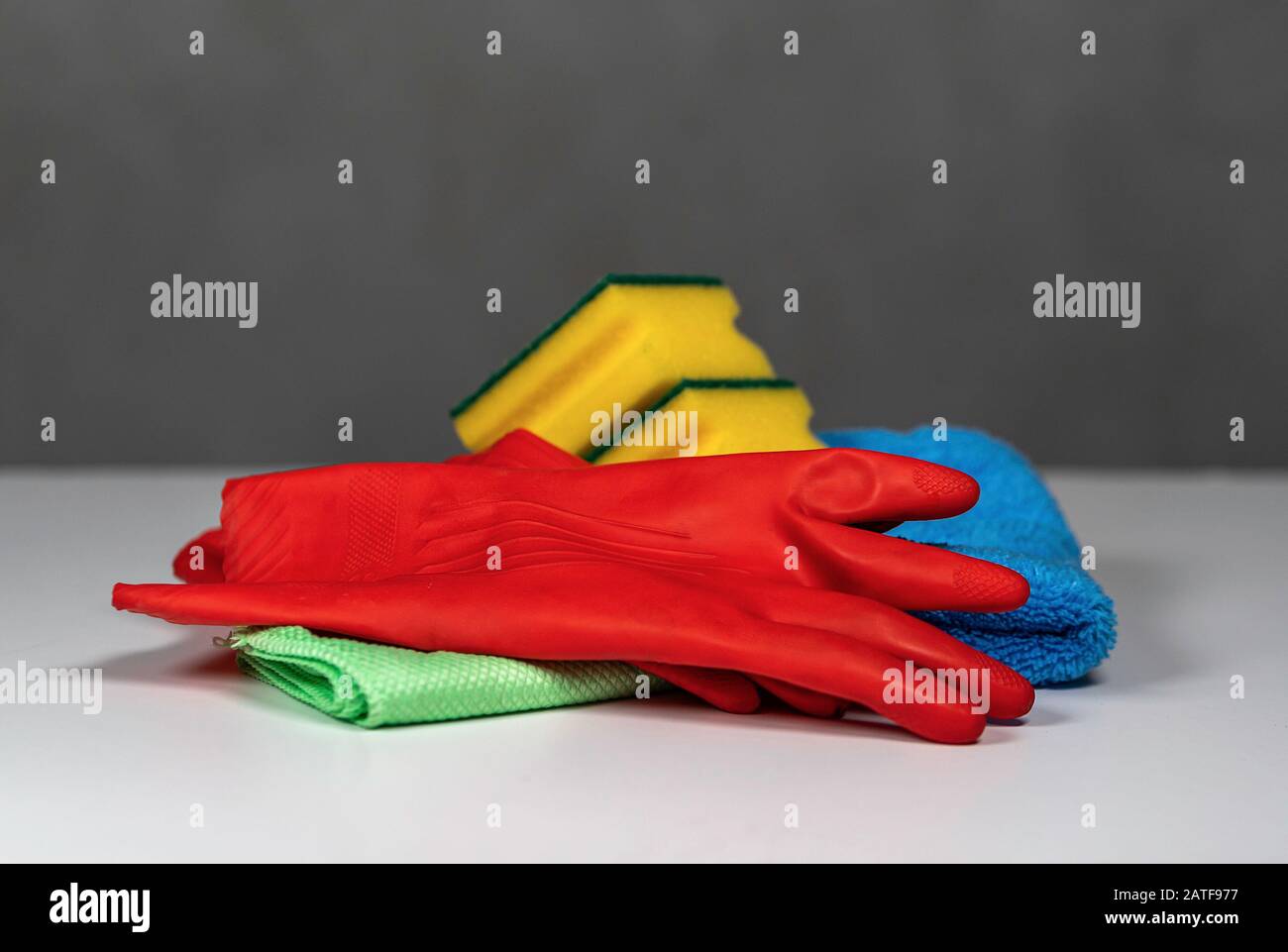 Set of cleaning up tools equipment isolated over white background Stock ...