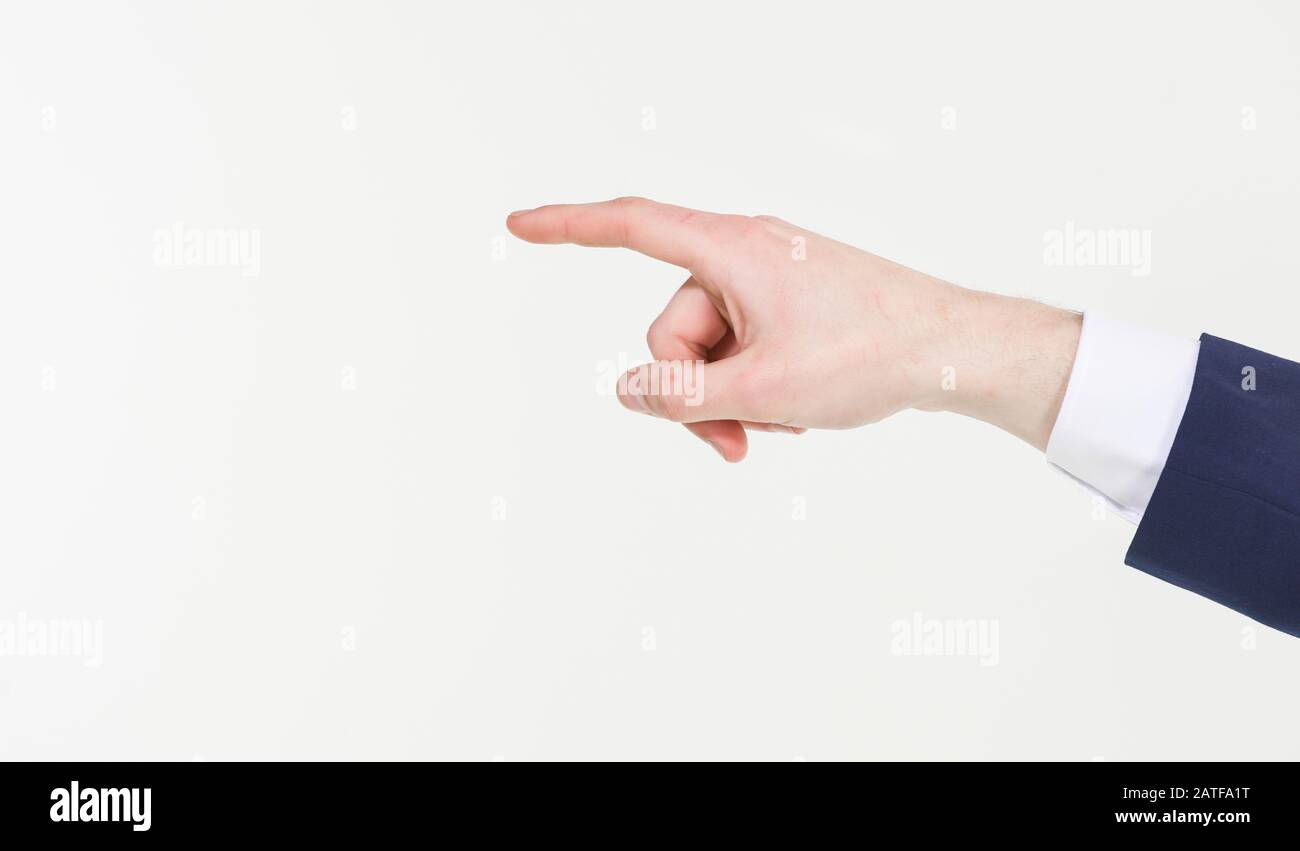 Promising direction. Business direction concept. Male hand pointing ...