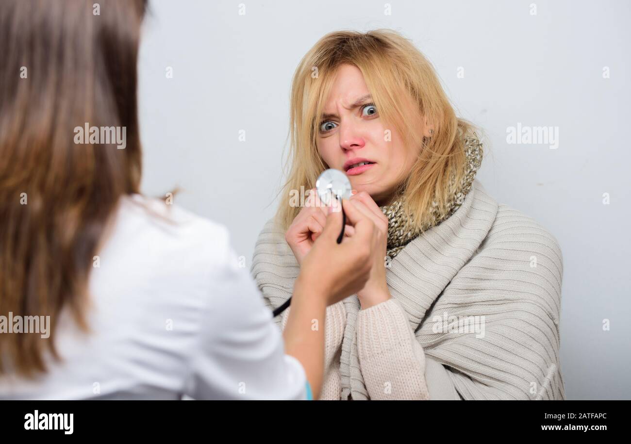 Recognize symptoms of cold. Home visiting doctor service. Medical ...