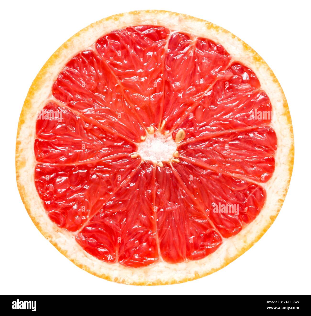 Grapefruit slice isolated on white background Stock Photo - Alamy