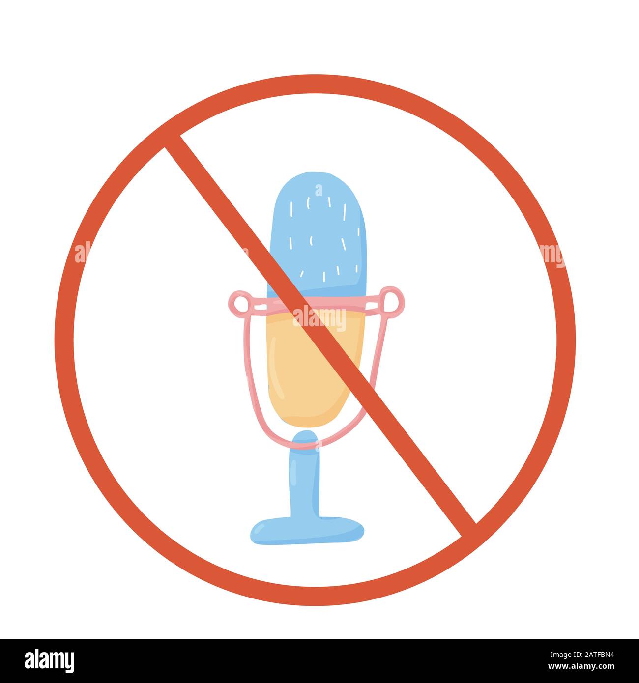 Stop mic sign icon. Restrict symbol. Vector illustration Stock Vector ...