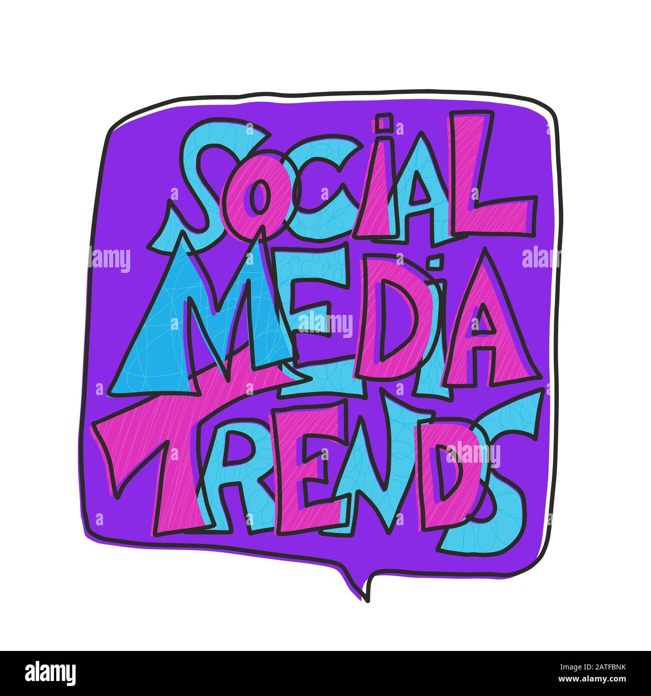 Social media trends quote. Hand drawn message. Stylized title. Vector ...