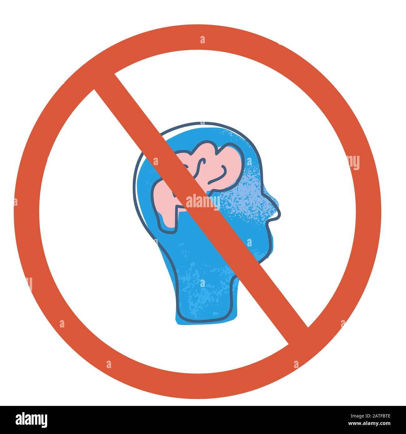 Stop brain sign icon. Restrict symbol. Vector illustration Stock Vector ...