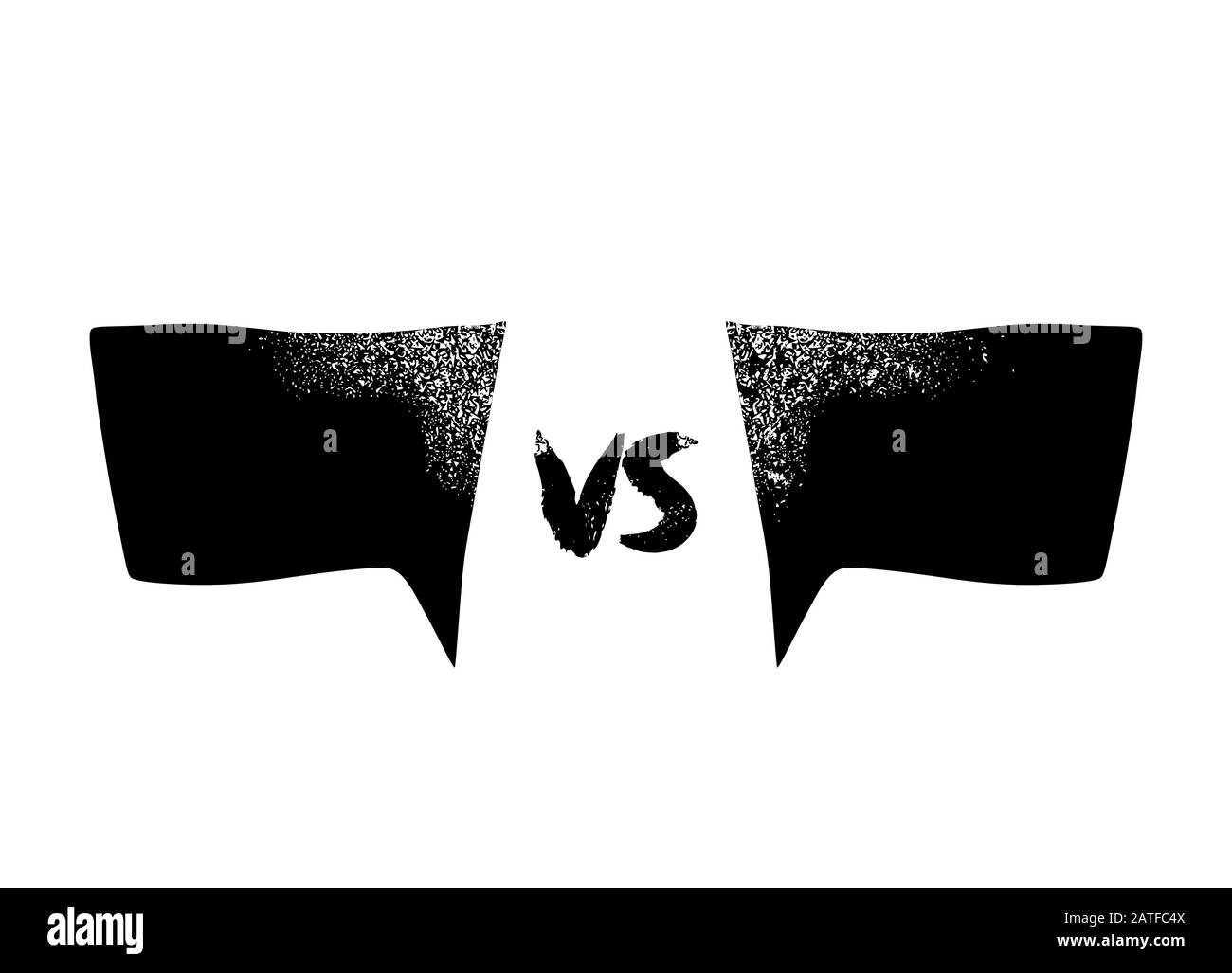 Versus sign with speech bubbles. Decorative battle cover with lettering ...