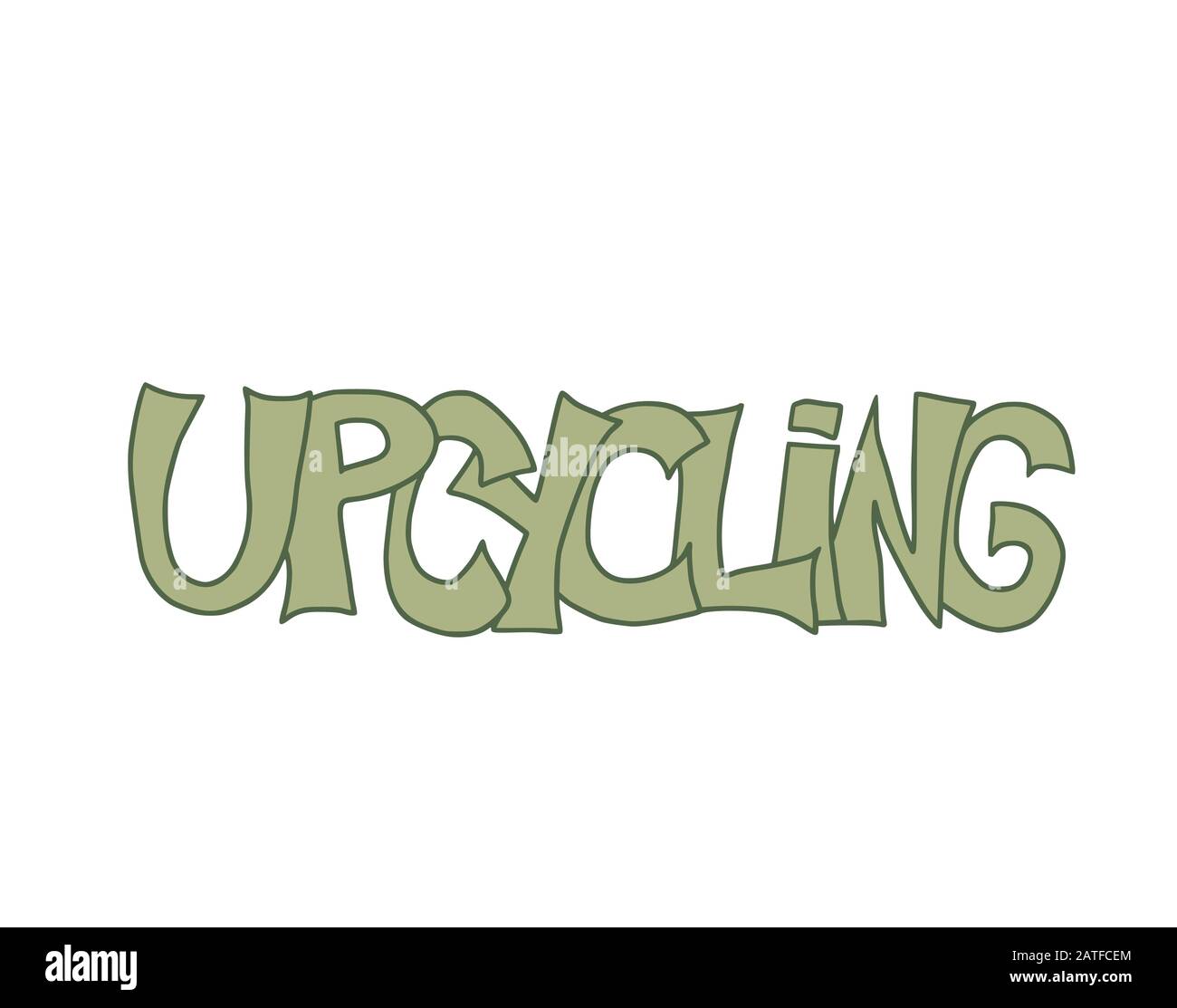 Upcycling hand drawn text. Lettering emblem. Reuse and upcycle hand ...