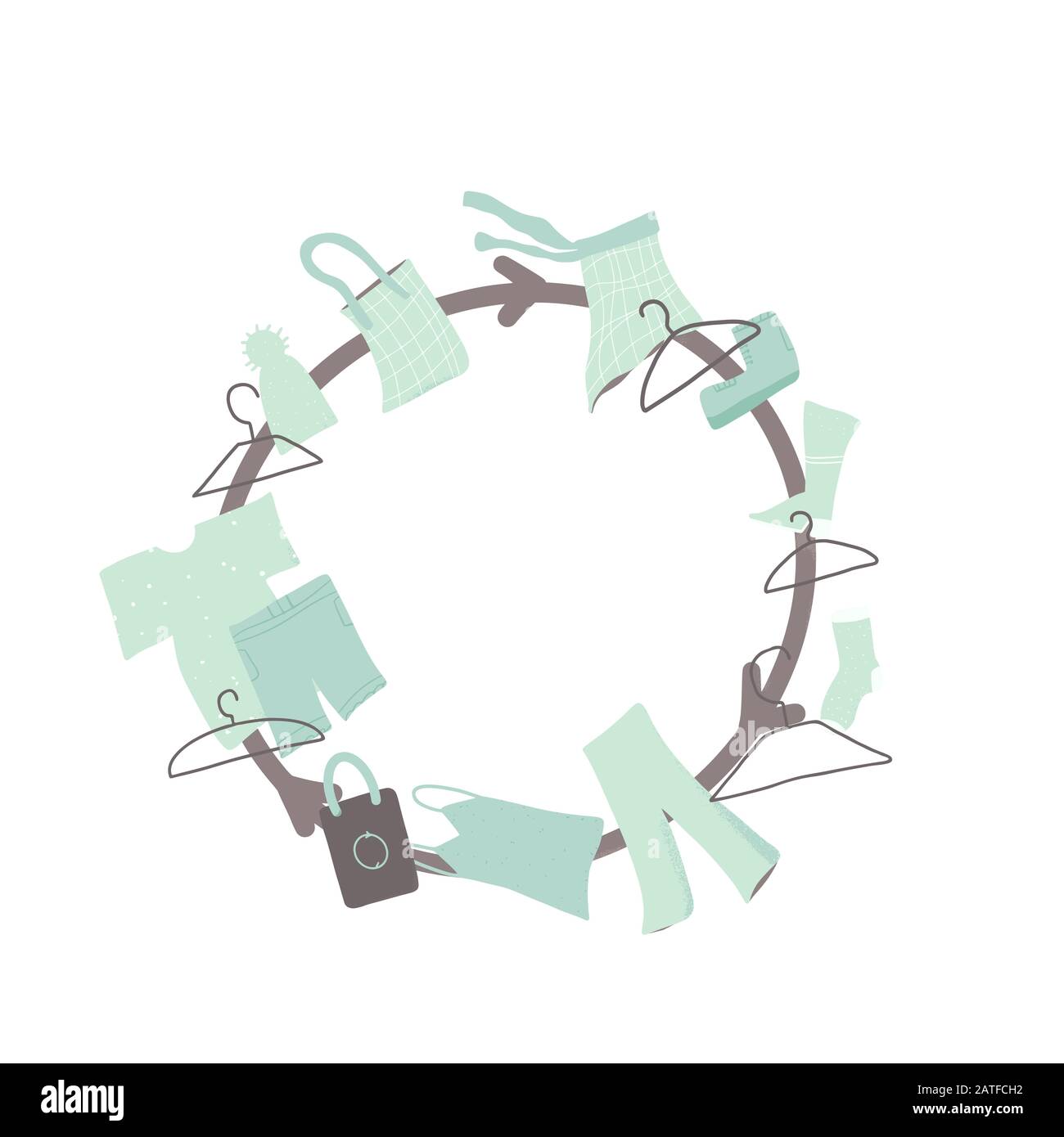 Recycle symbol. Recycling of clothes sign isolated on white background ...