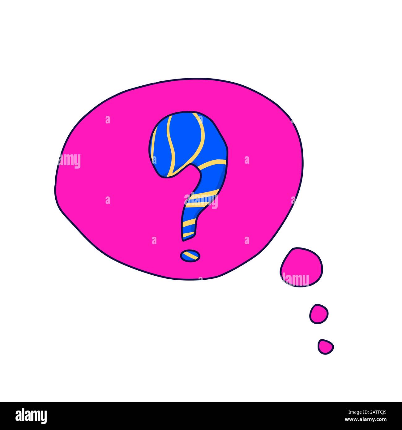 Question mark. Hand drawn ask sign isolated on white background. Vector ...