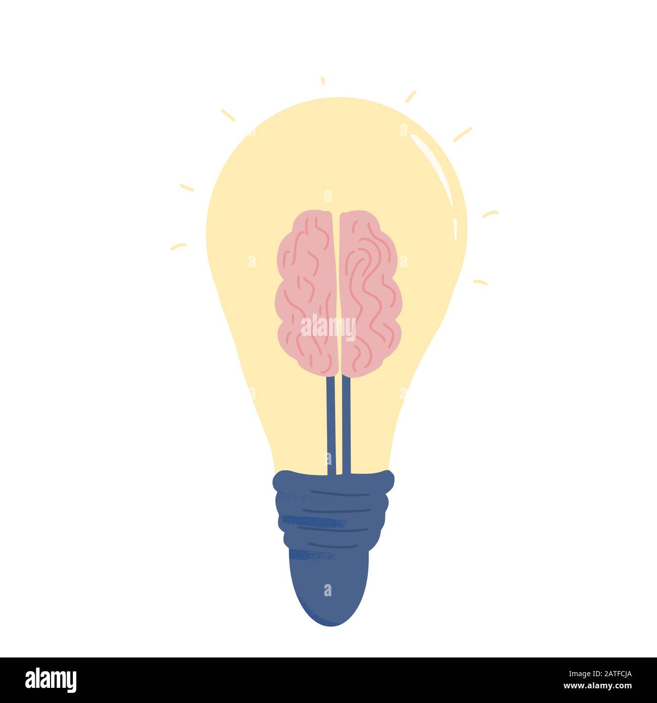 Idea concept. The light bulb with brain sign isolated on white ...