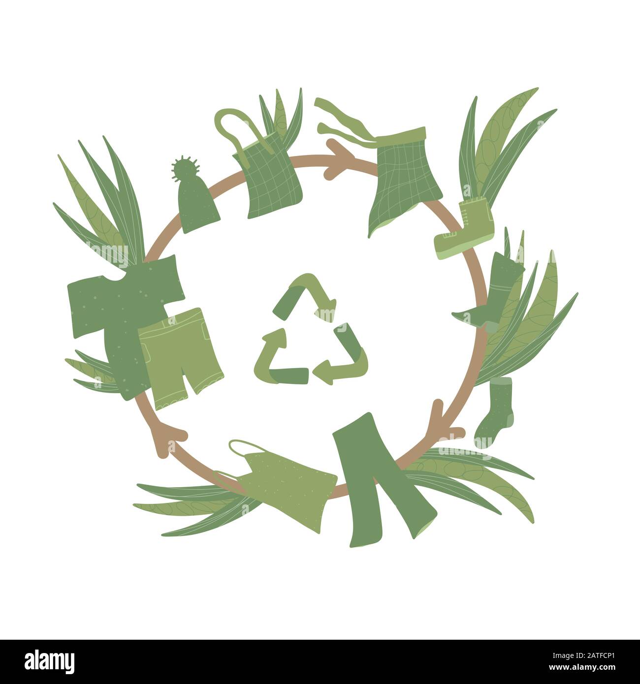 Recycle symbol. Recycling of clothes sign isolated on white background ...