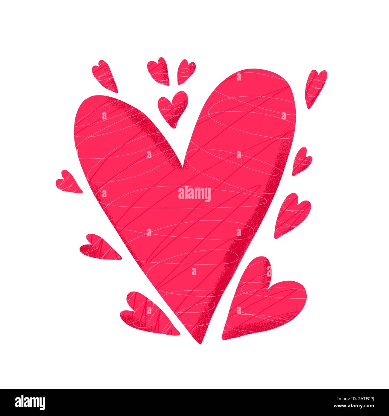 Set of hearts shapes isolated on white background. Collection of love ...