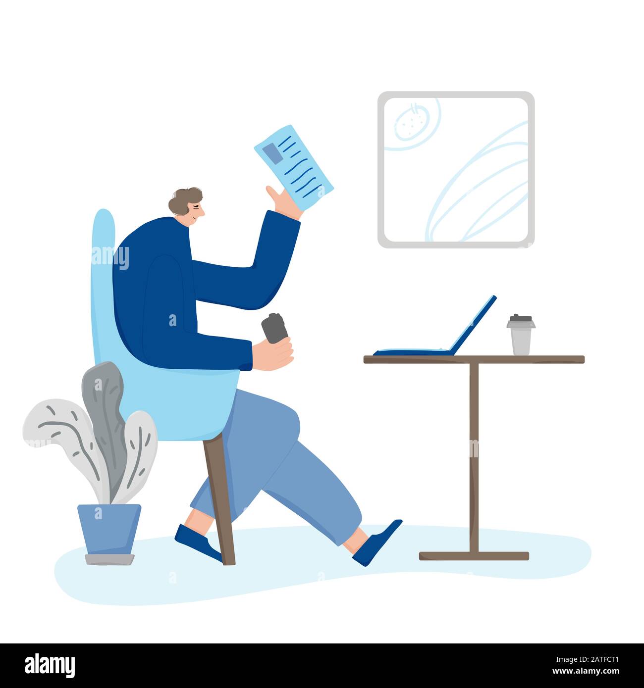 Online interview. Interactive communication concept. Vector flat ...