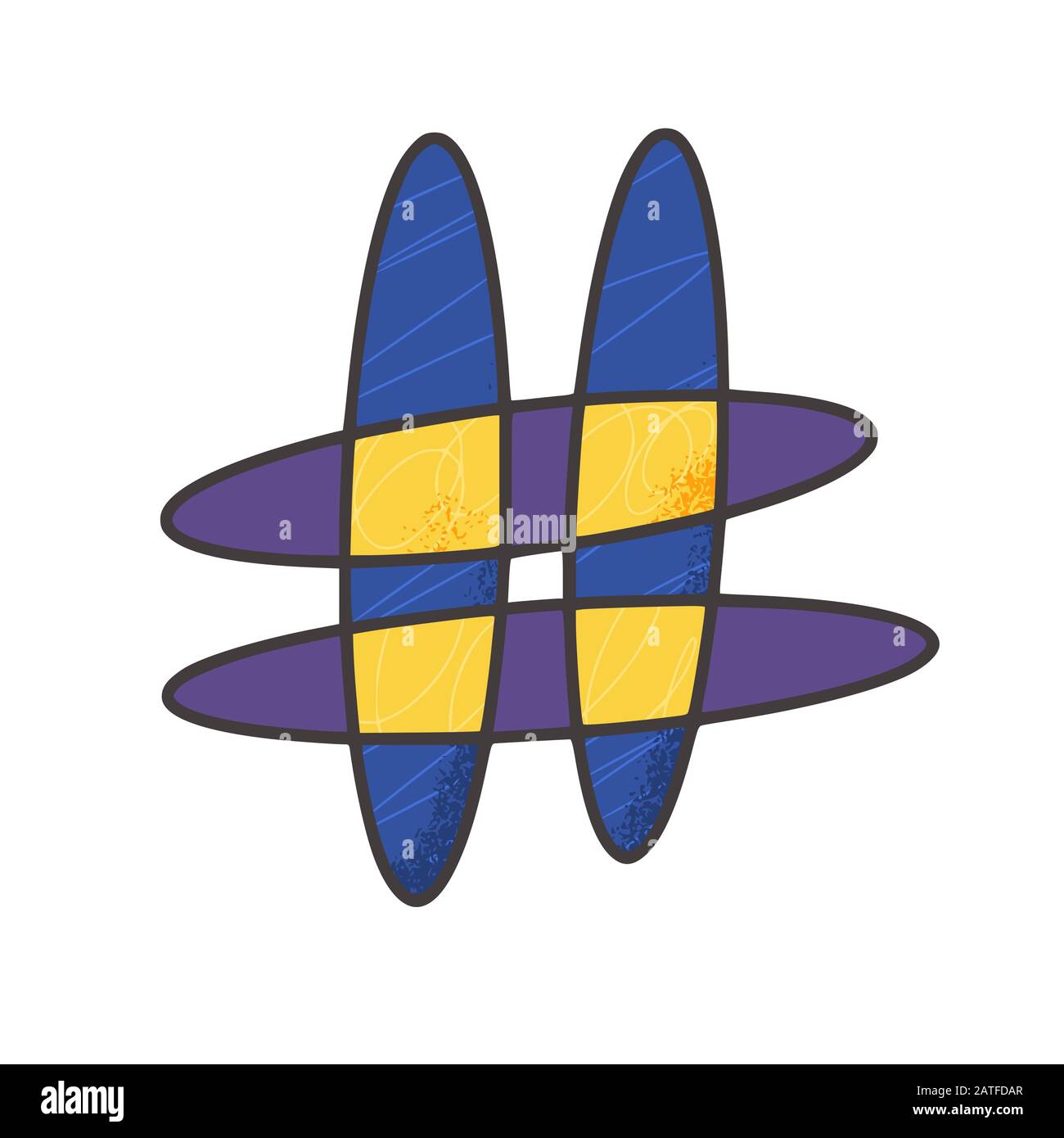 Hashtag or number sign isolated on white background. Social media ...