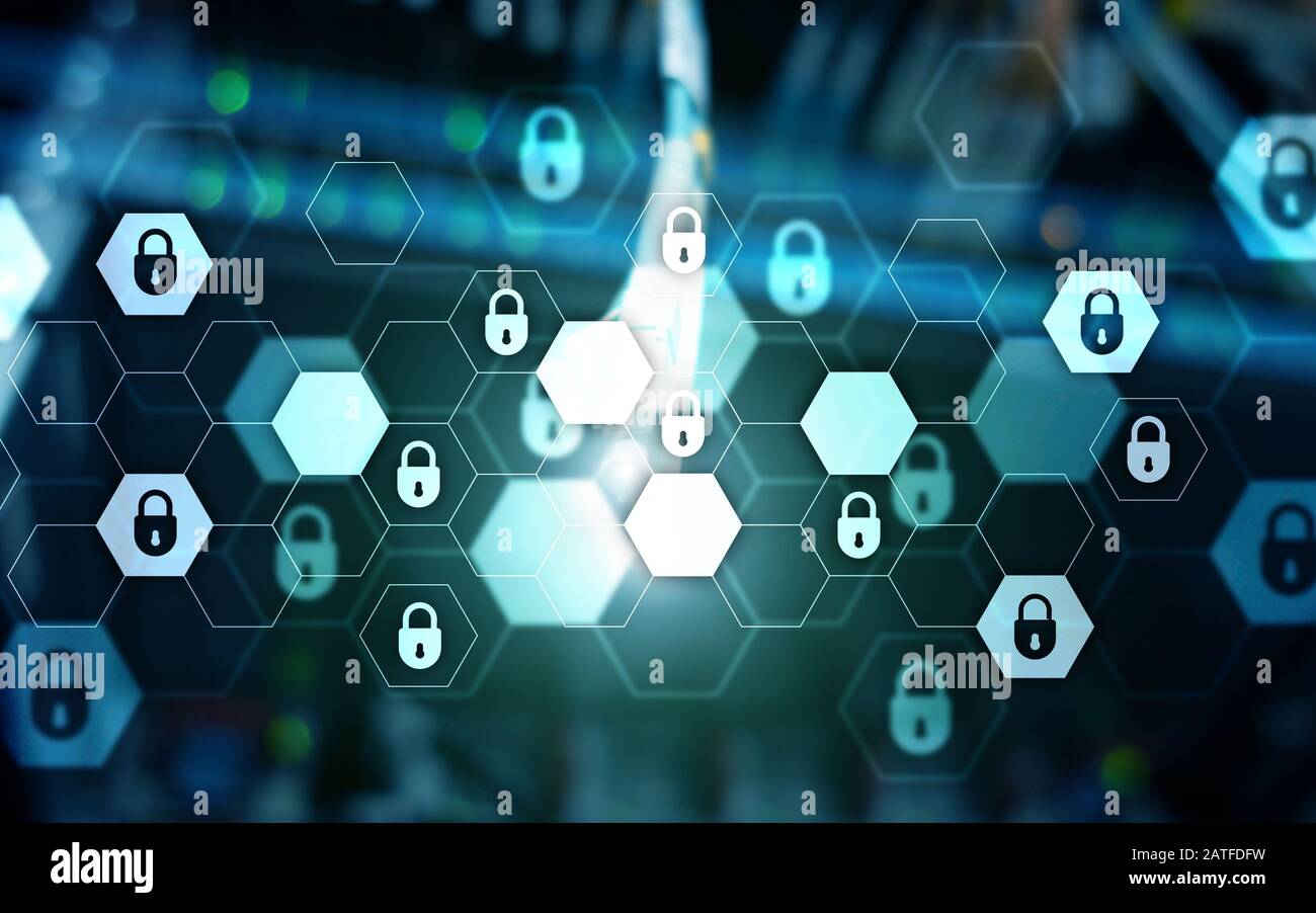 Server rack room digital security data protection concept Stock Photo ...