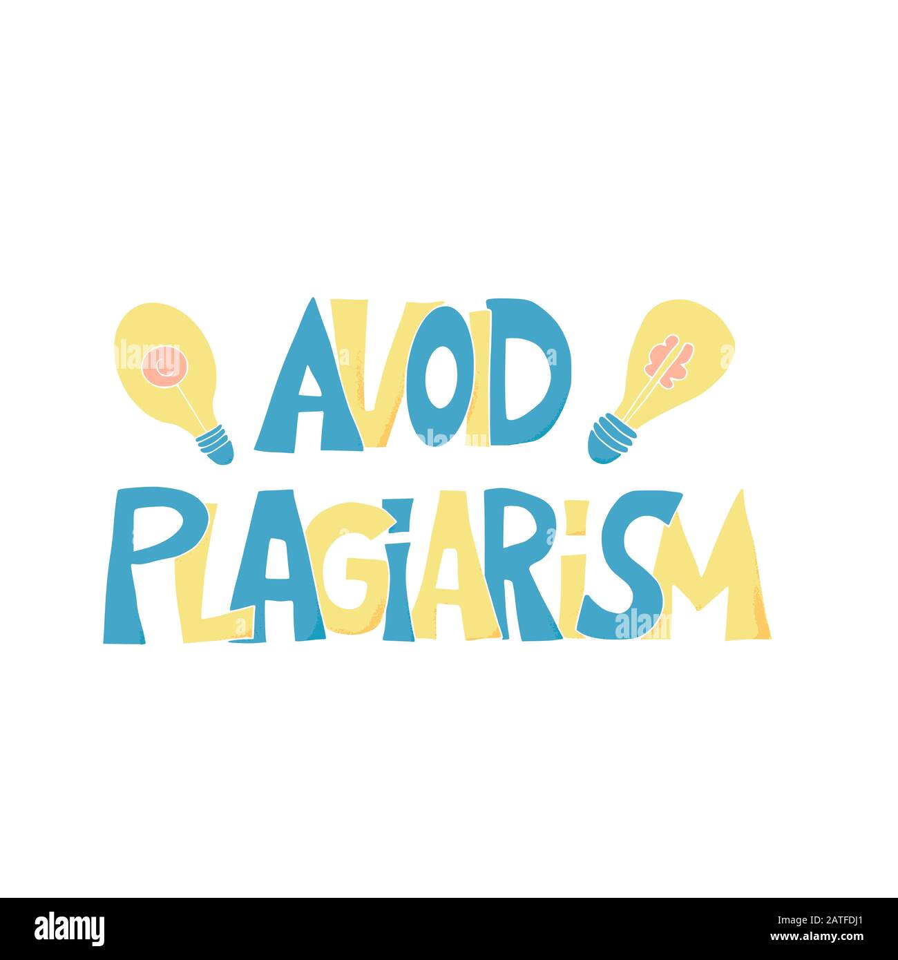 Avoid plagiarism hand drawn text isolated on white background ...