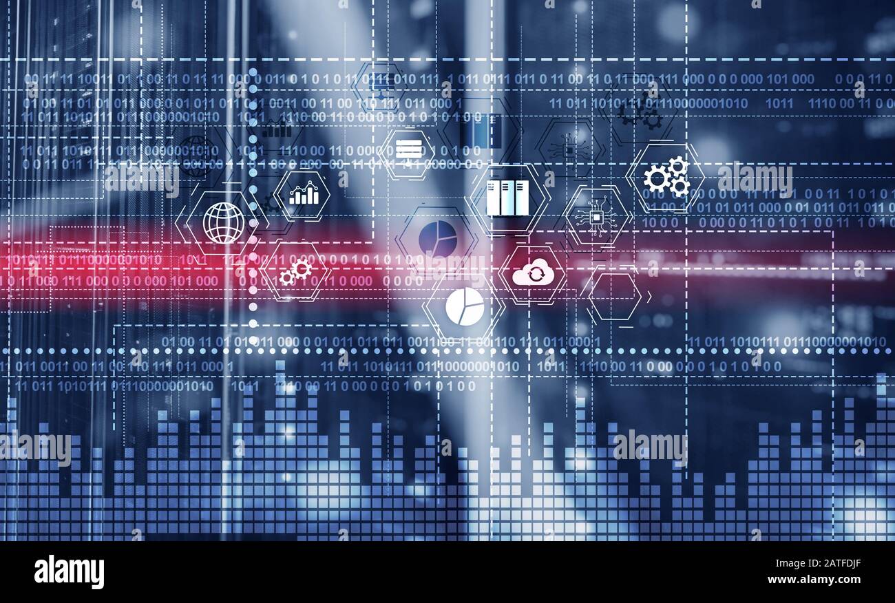 Binary code. ICT - information and telecommunication technology and IOT ...