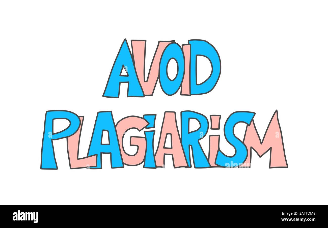 Avoid plagiarism hand drawn text. Intellectual property lettering ...