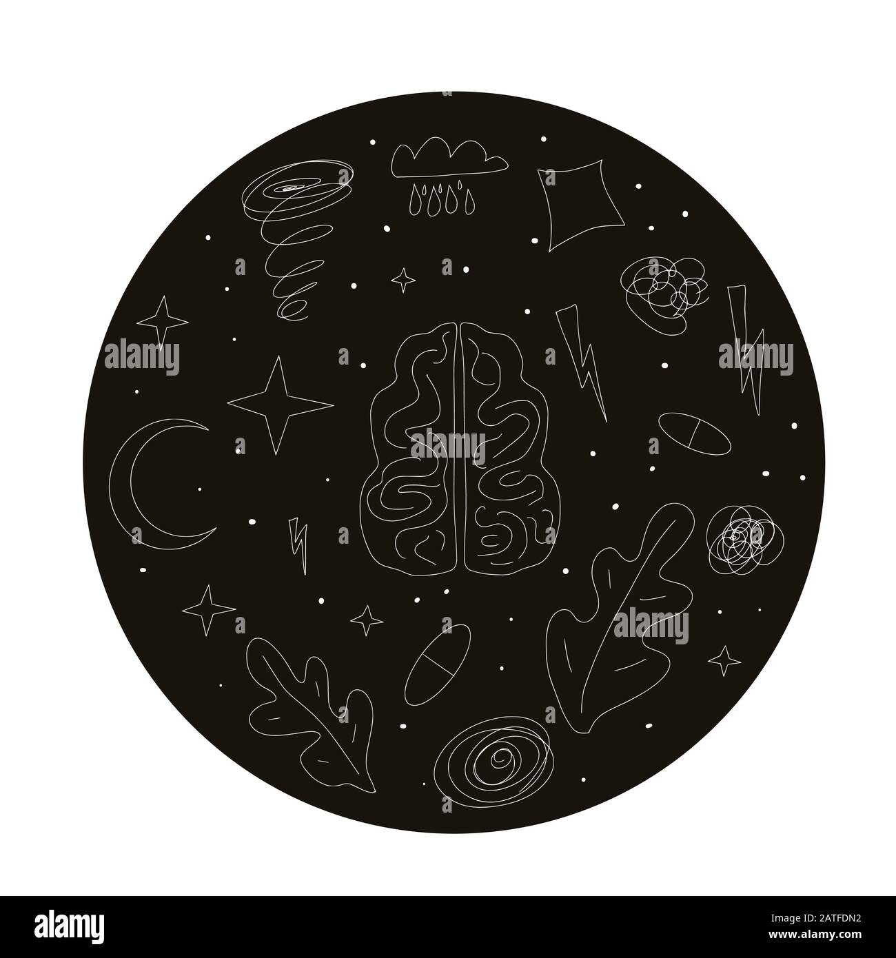 Mental disorder emblem. Psychological issues round composition with ...