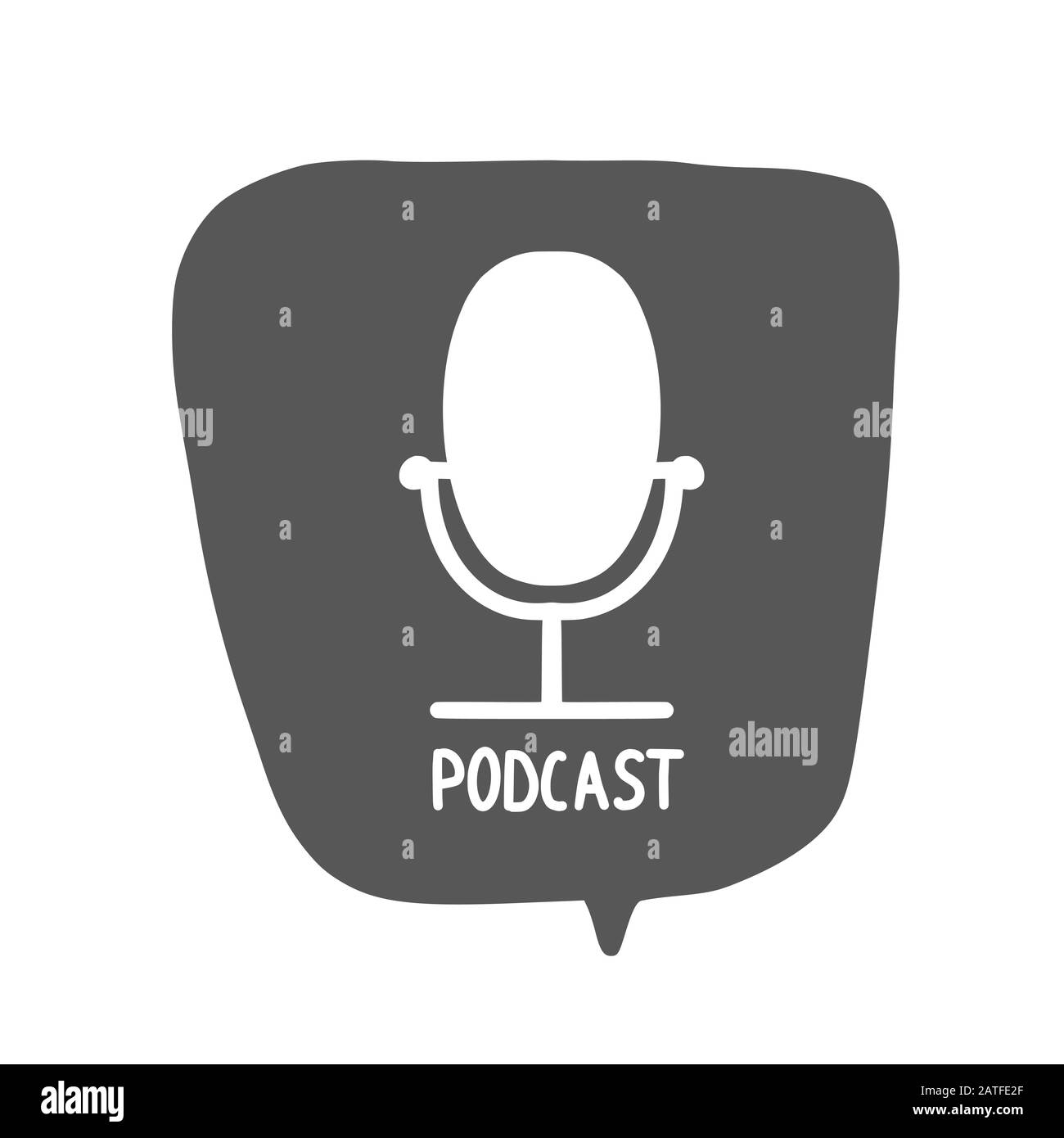 Microphone sign isolated on white background. Podcast logo emblem. Mike ...