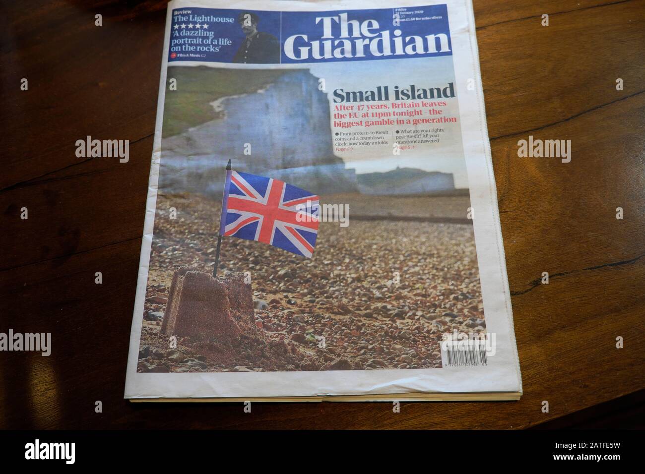 The Guardian Brexit Day newspaper front page headline headlines Small ...