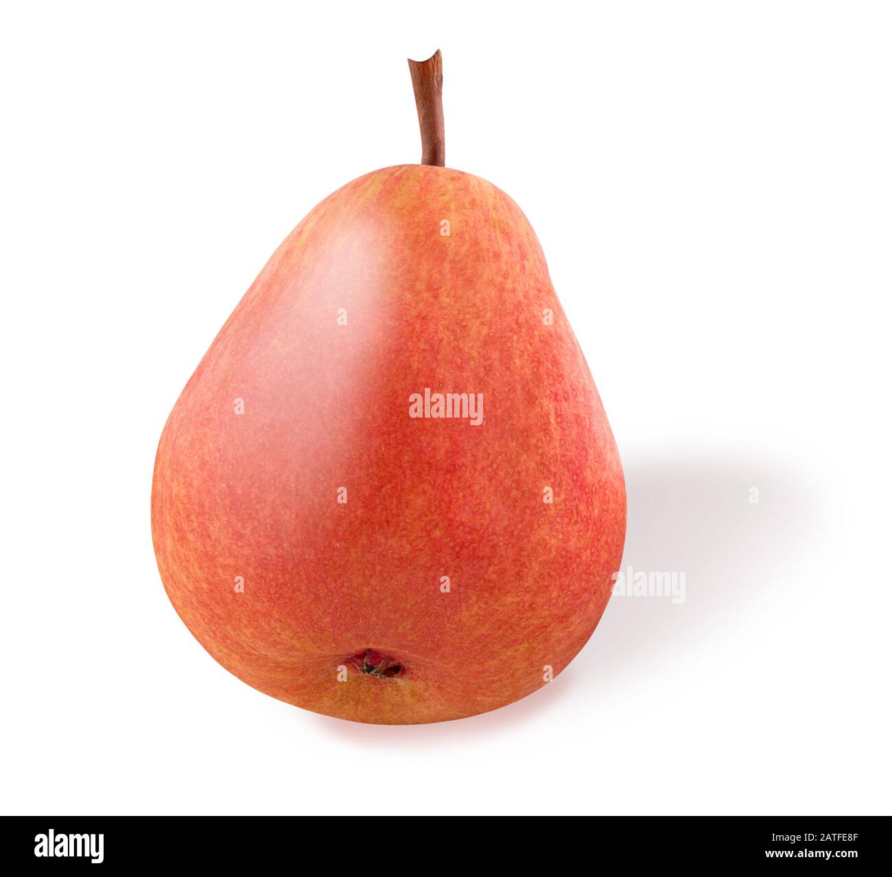 One red pear fruits isolated on white Stock Photo - Alamy