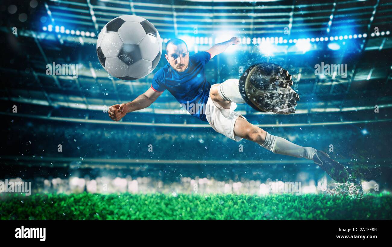 Soccer player bicycle kick hi-res stock photography and images - Alamy