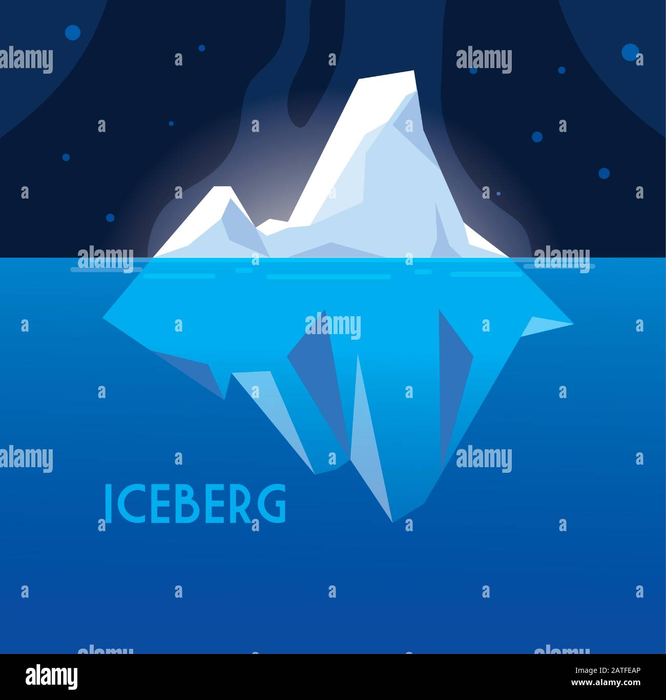 full big iceberg floating in in the sea vector illustration design ...