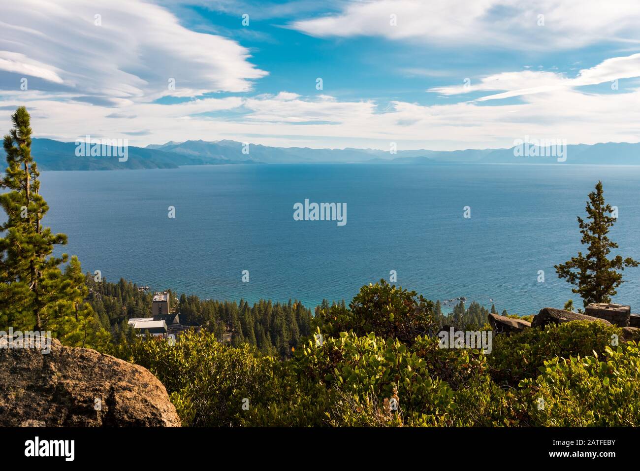 Views of Lake Tahoe from Crystal Bay Scenic Overlook Stock Photo - Alamy