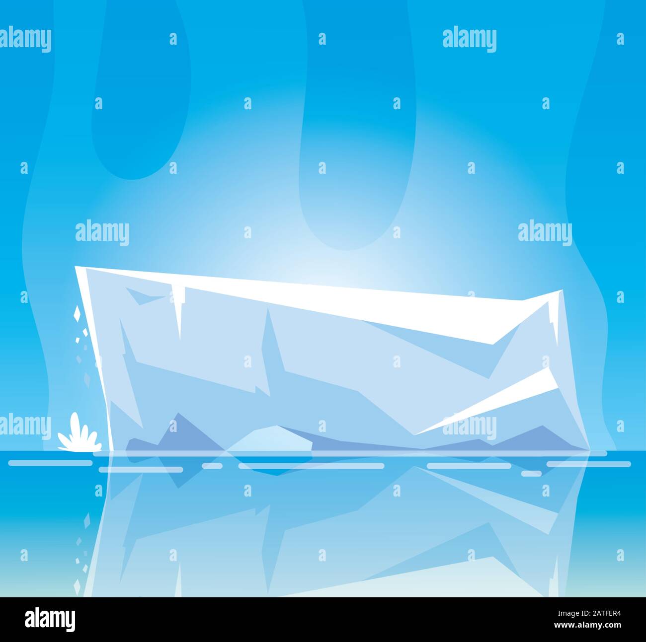 arctic landscape with blue sky and iceberg, north pole vector ...