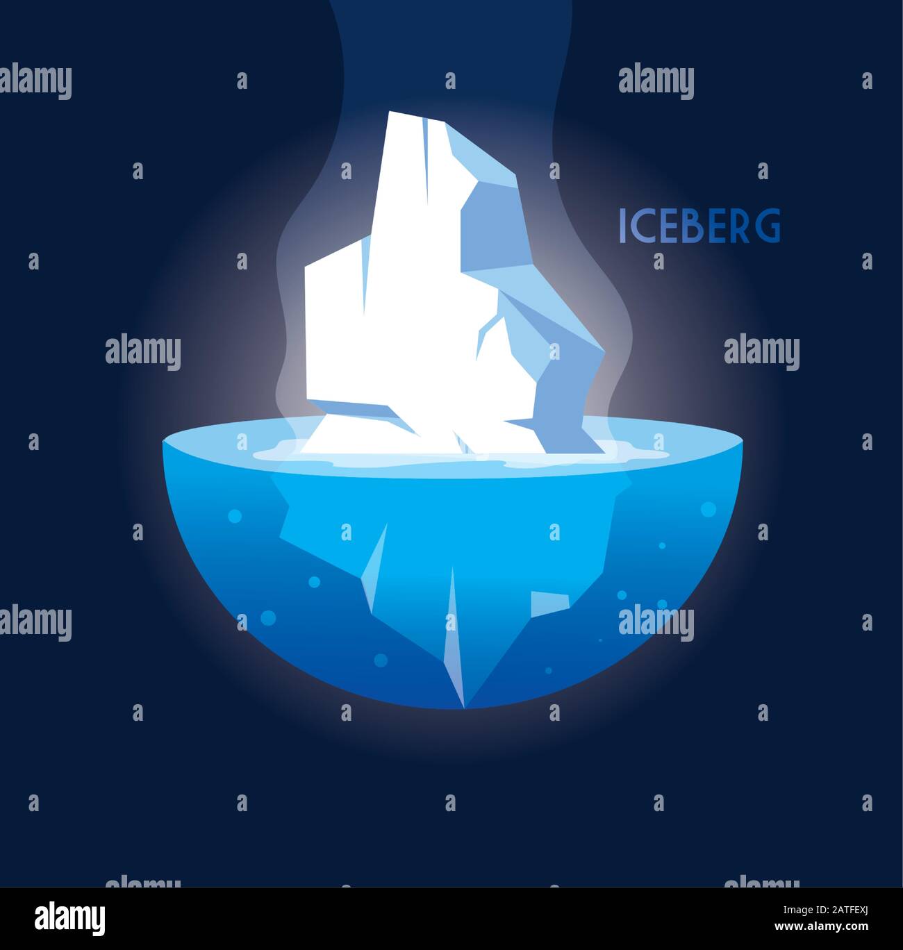 full big iceberg floating in in the sea vector illustration design ...