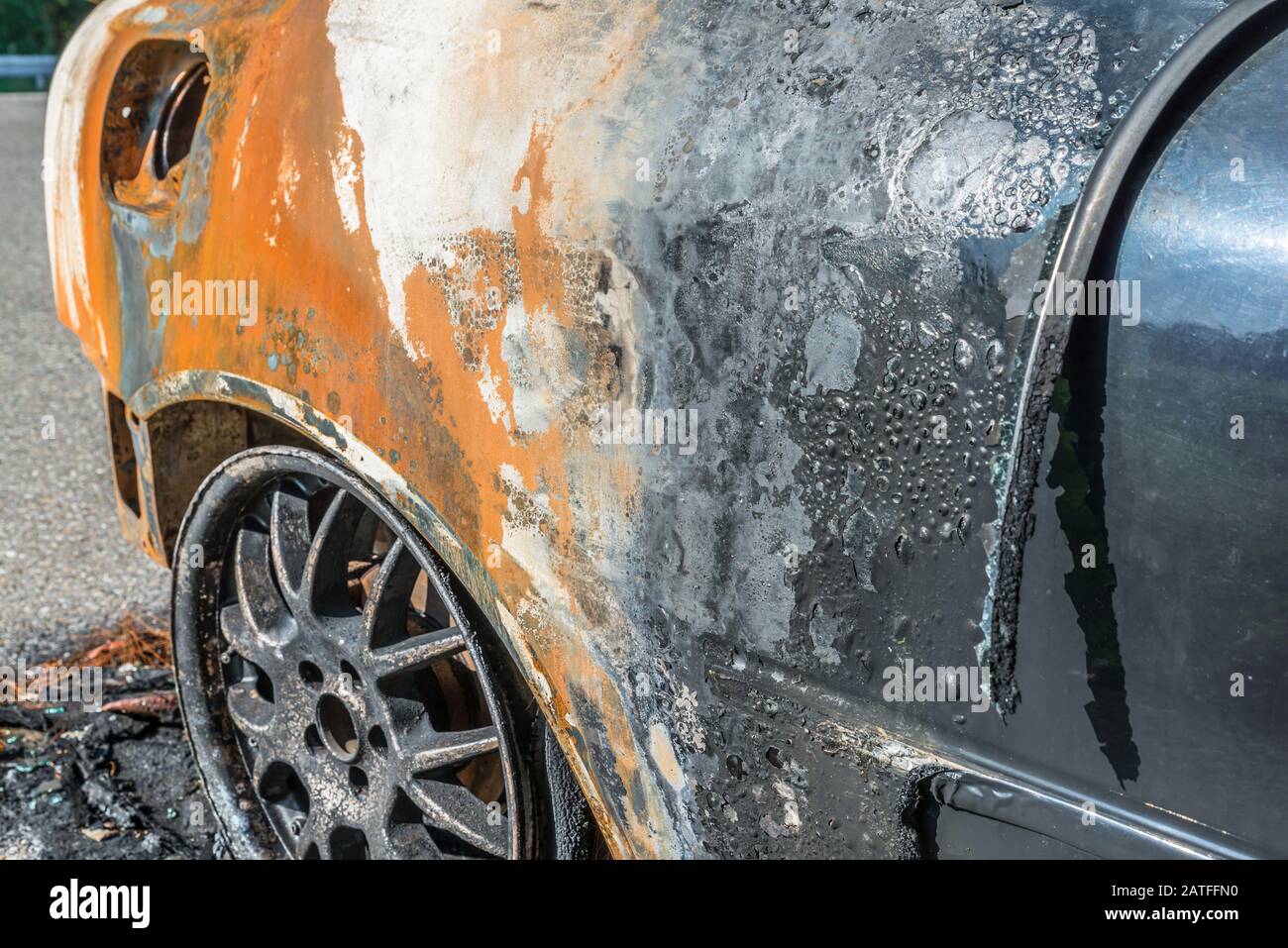 Fire burnt accident driver collision hi-res stock photography and ...