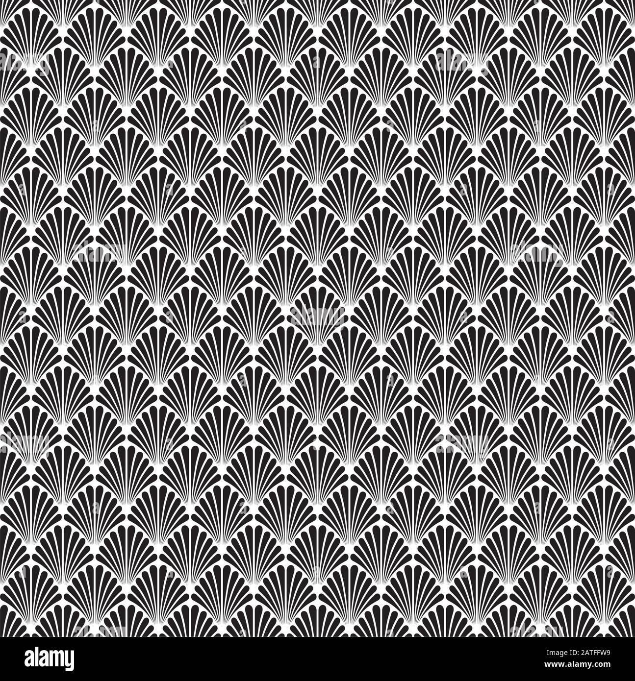 Abstract Seamless Black and White Art Deco Vector Pattern Stock Vector ...