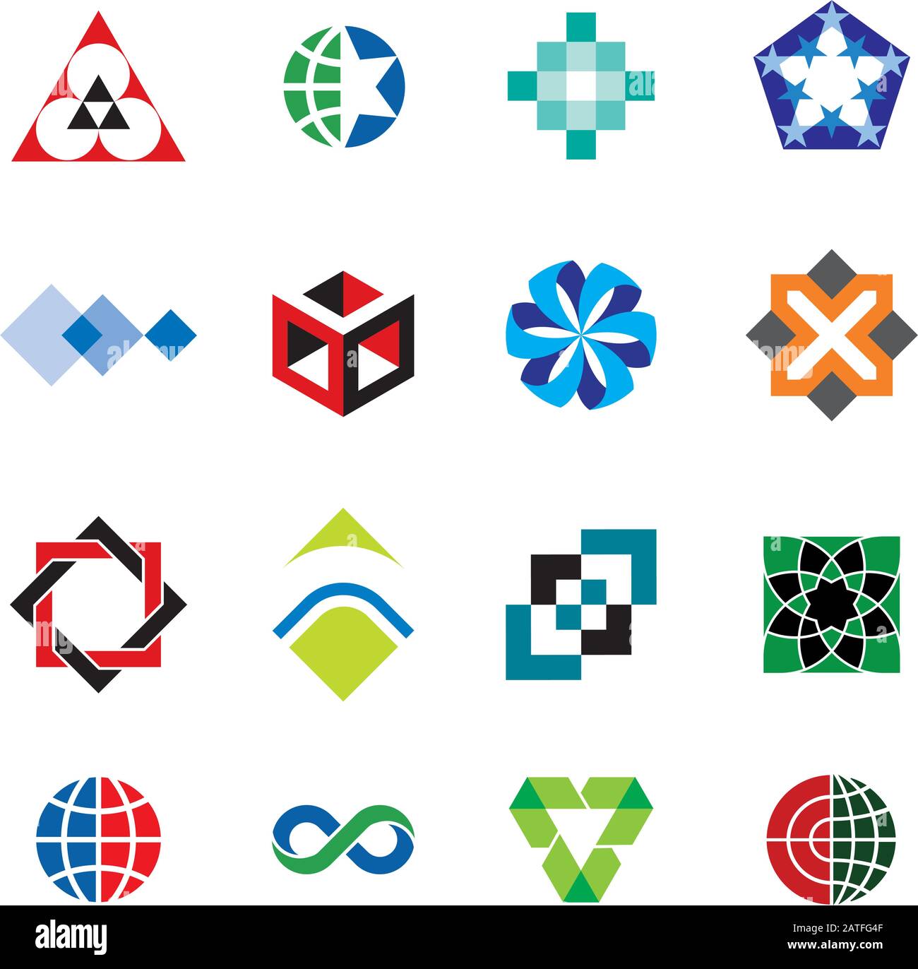 Collection of logo graphic symbol icons in vector format Stock Vector ...