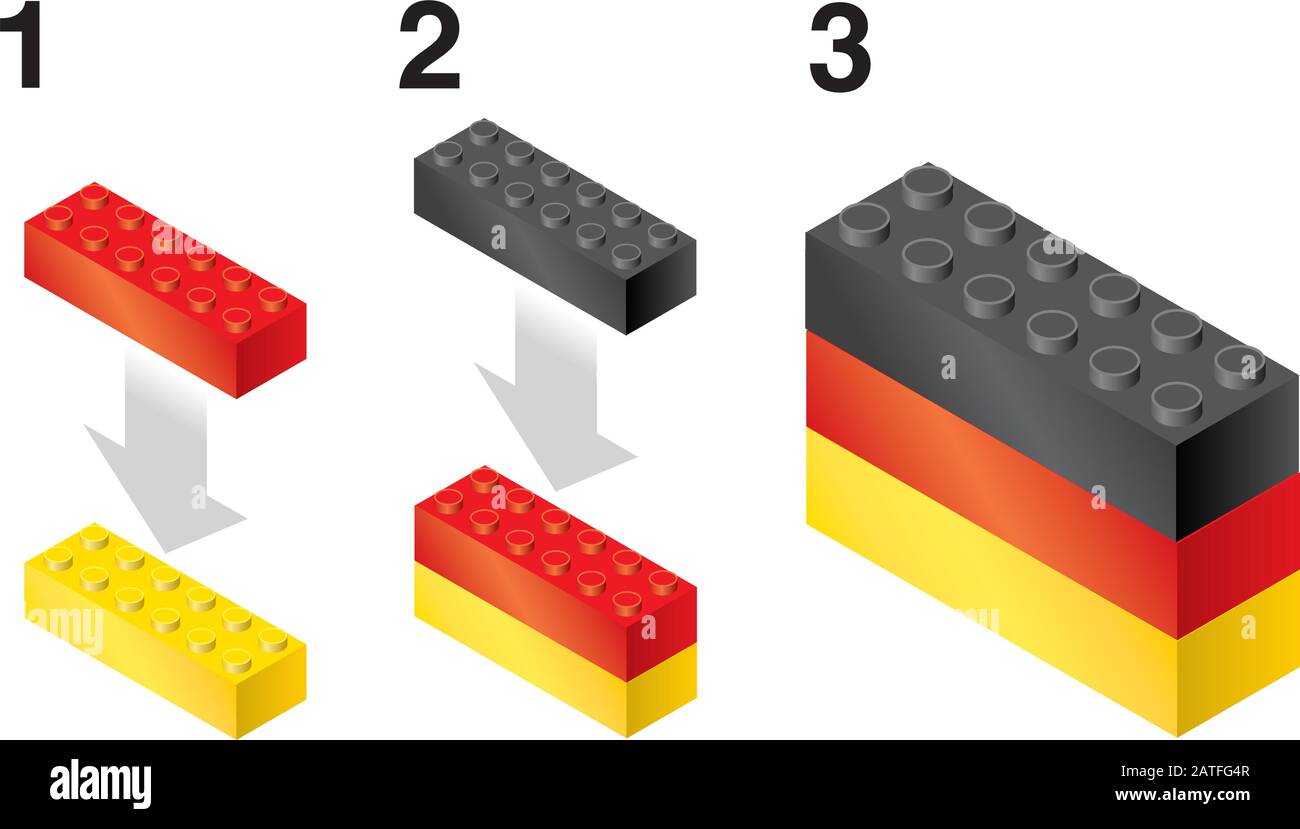 Building blocks making German Flag Stock Vector Image & Art - Alamy