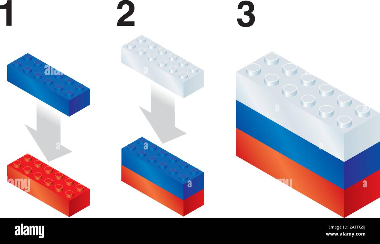 Building blocks making Russian flag Stock Vector Image & Art - Alamy