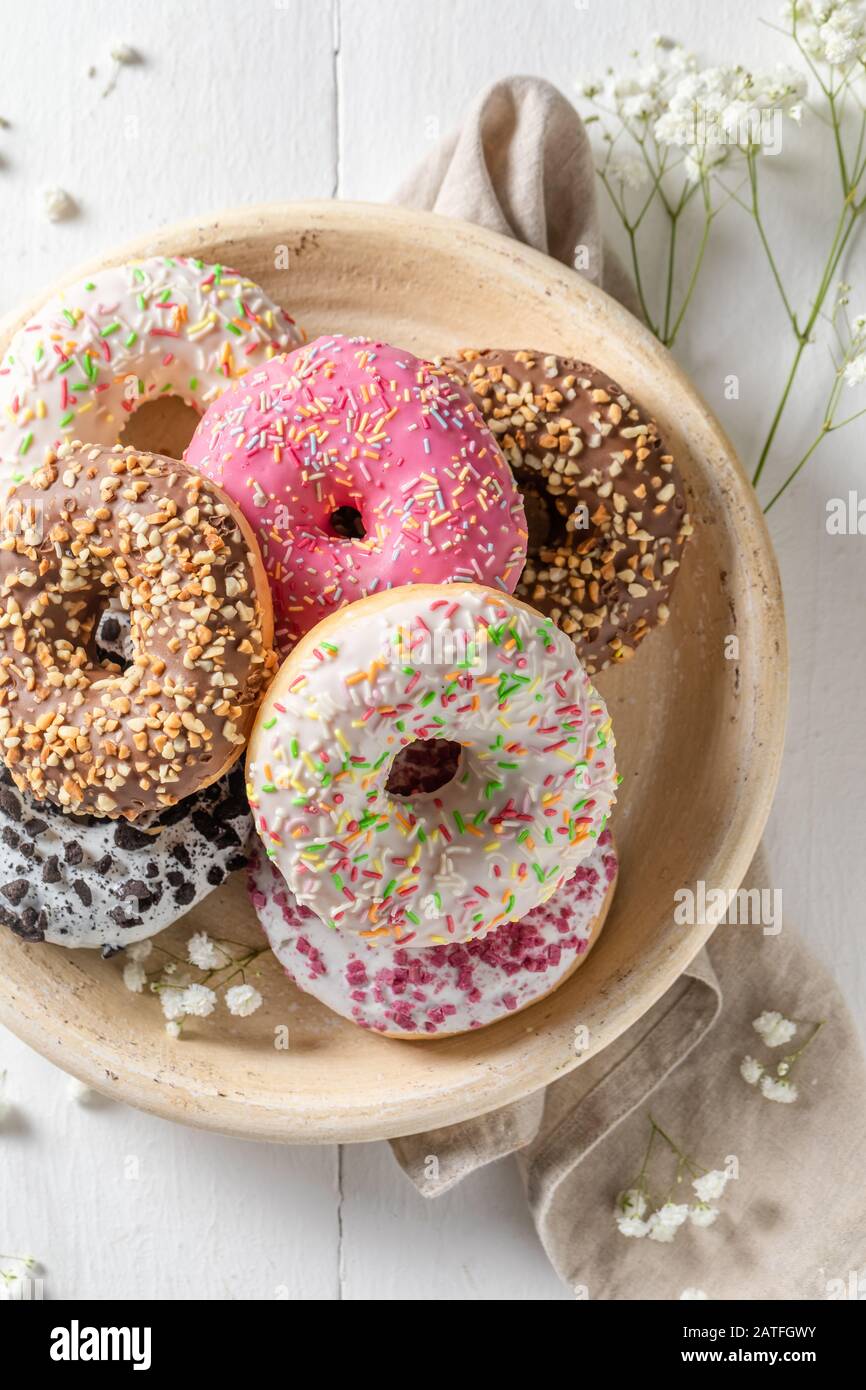 Top down view doughnut hi-res stock photography and images - Alamy