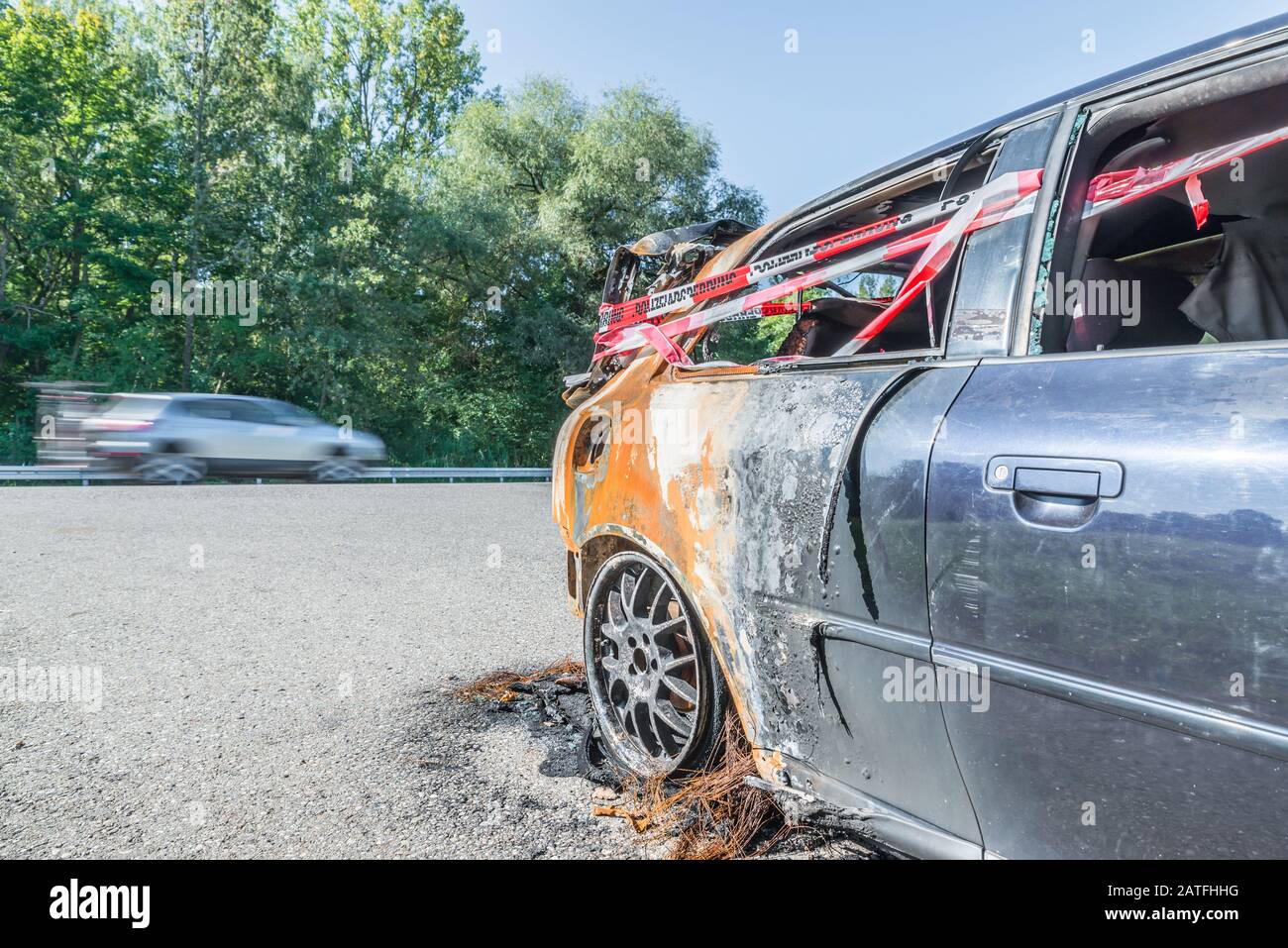 Fire burnt accident driver collision hi-res stock photography and ...