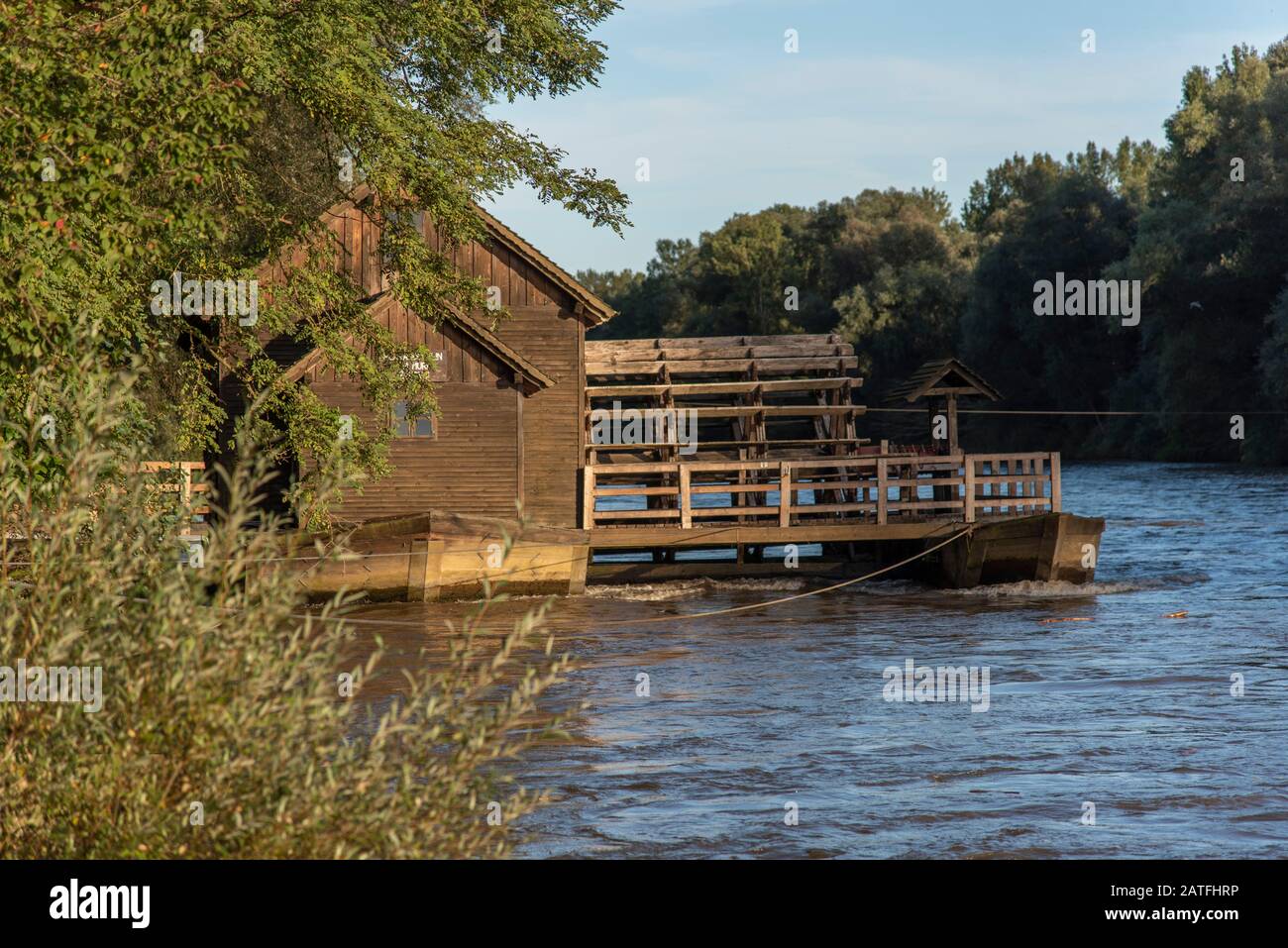 Unique Traditional Boat Mill On A River. Ižakovci, slovenia Stock Photo ...