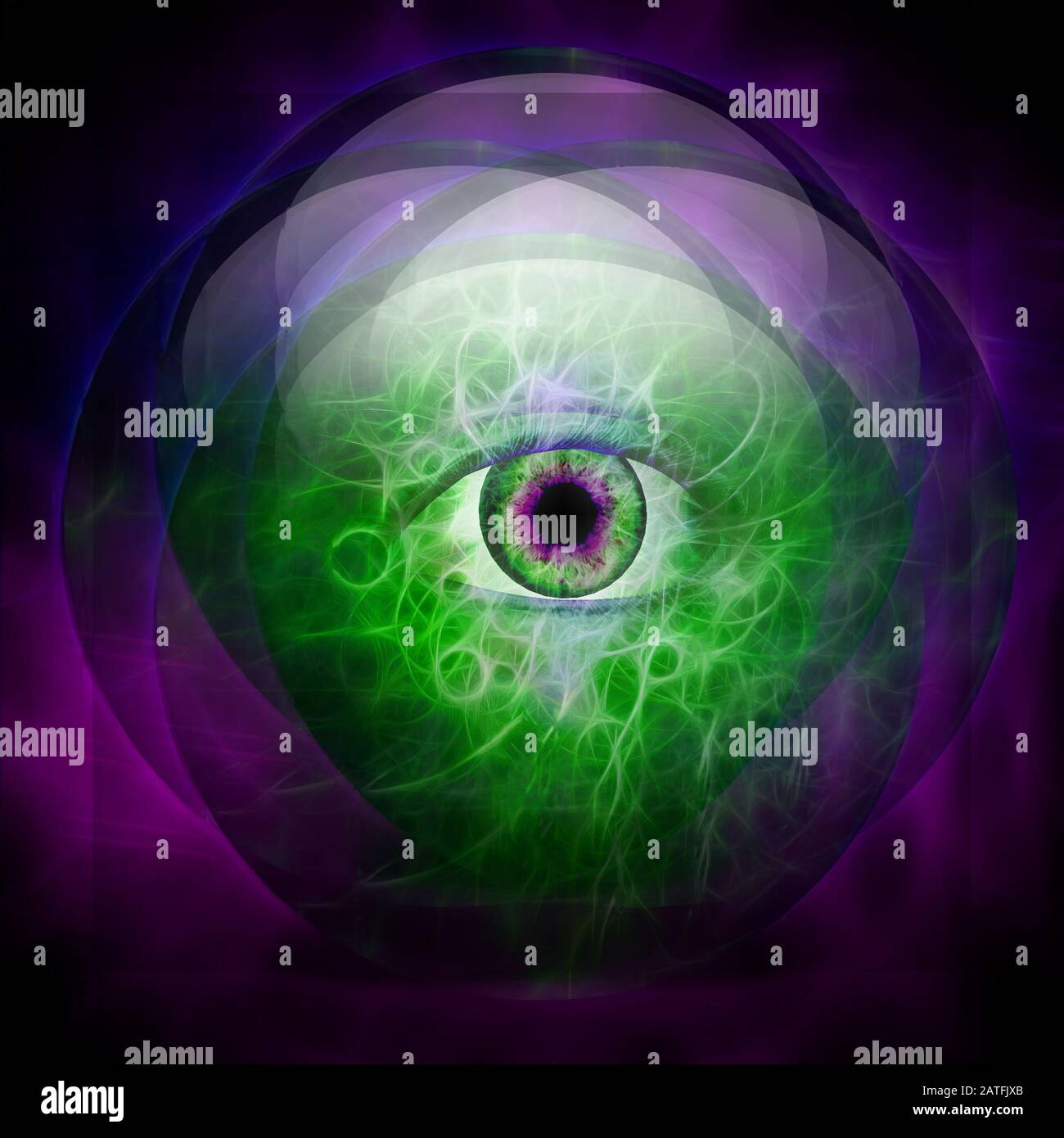 Crystal ball with all seeing eye Stock Photo - Alamy