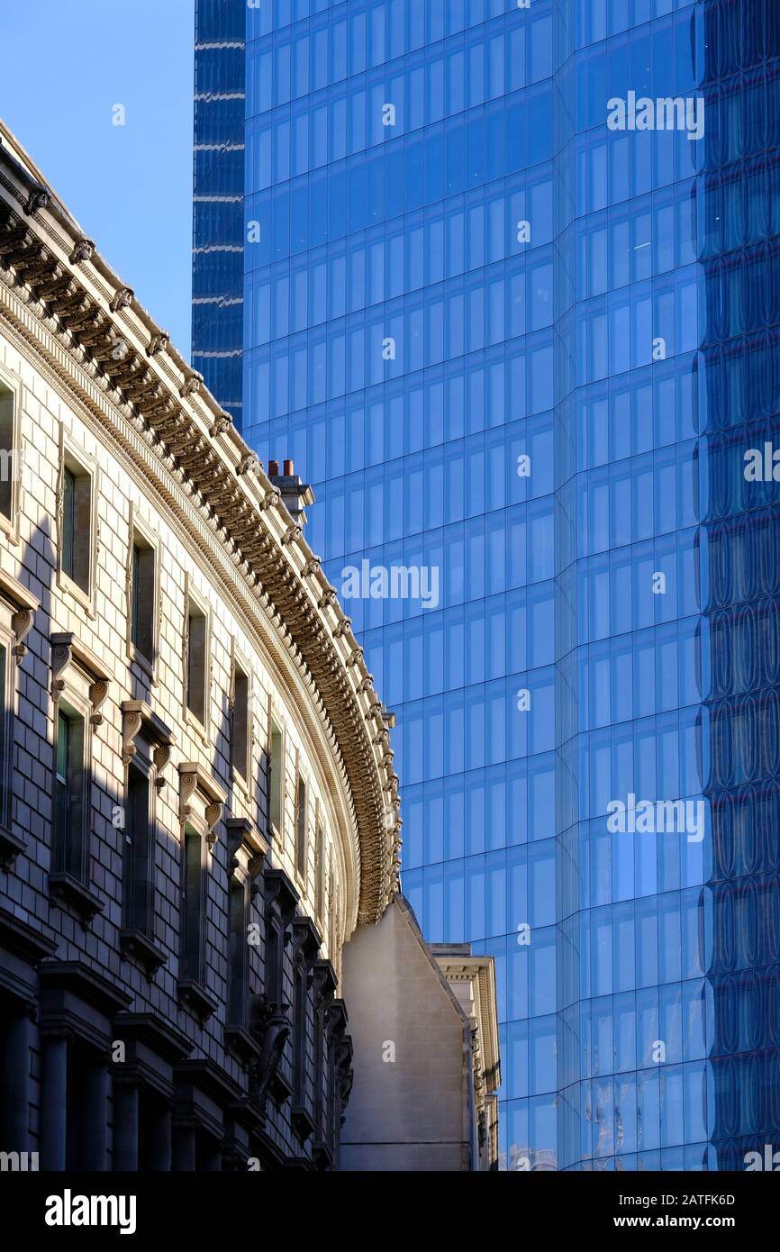 Modern architecture seen from Threadneedle Street, London, United ...