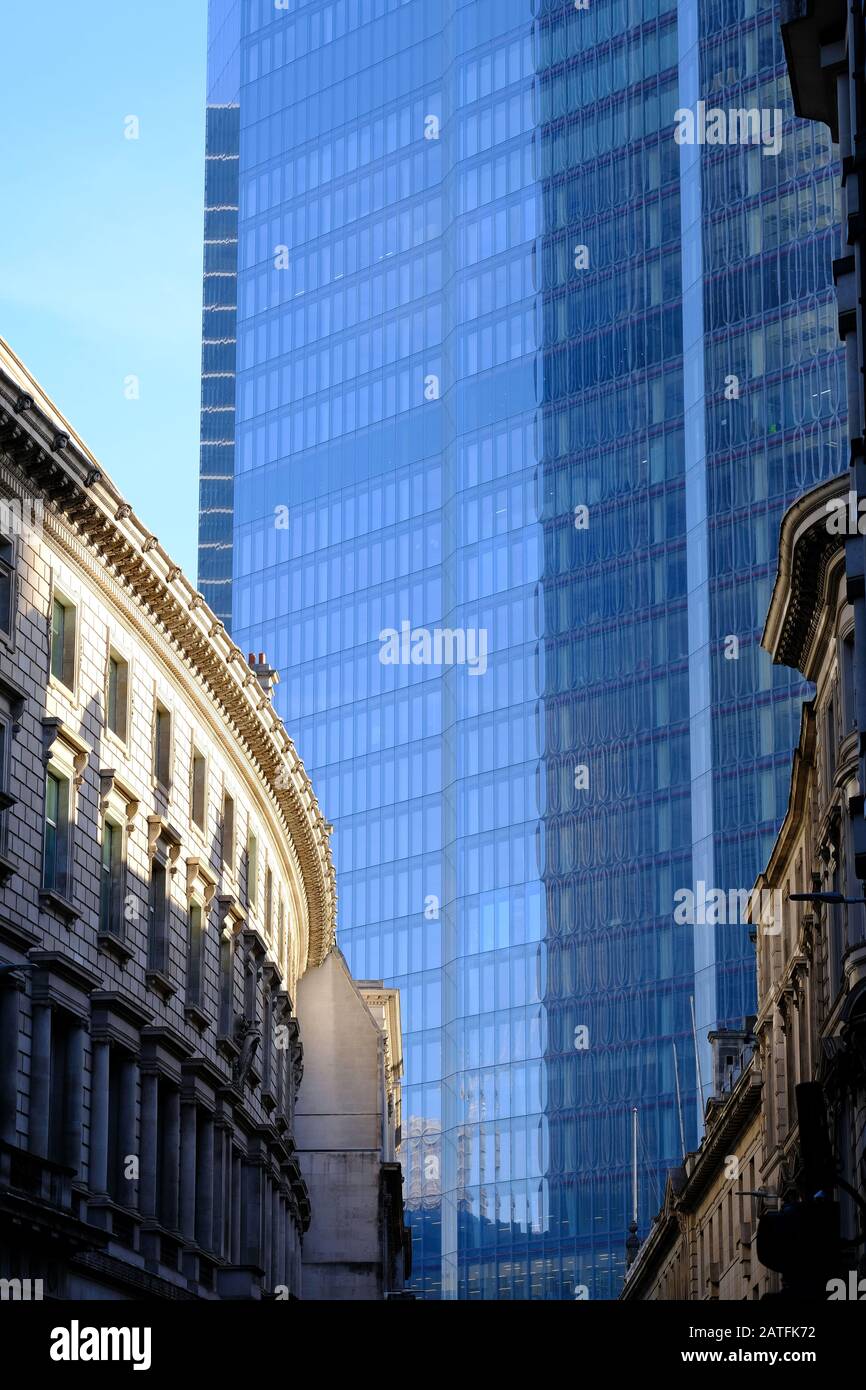 Modern architecture seen from Threadneedle Street, London, United ...