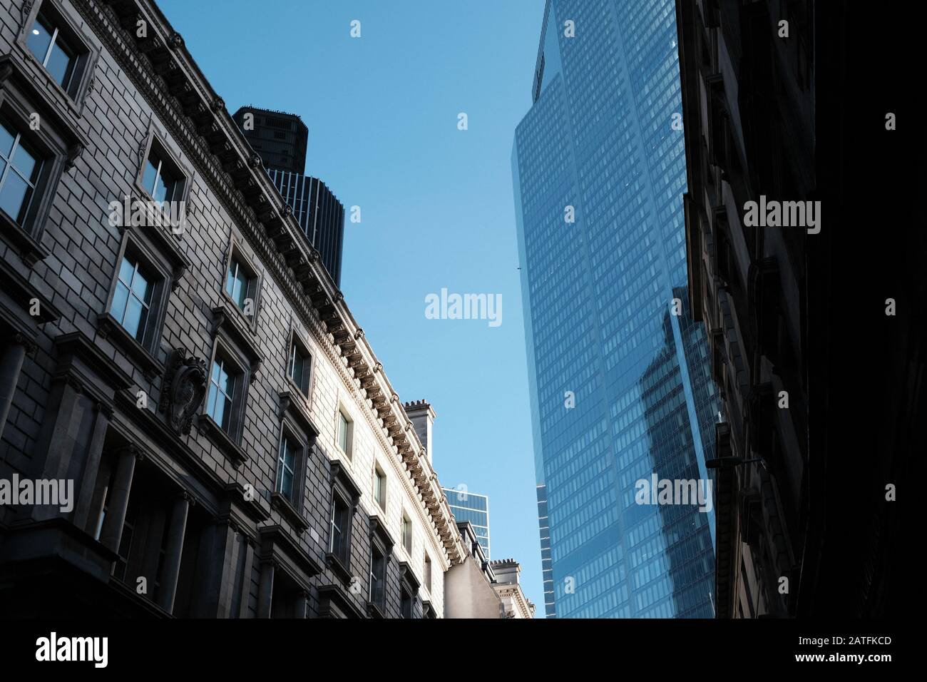 Modern architecture seen from Threadneedle Street, London, United ...