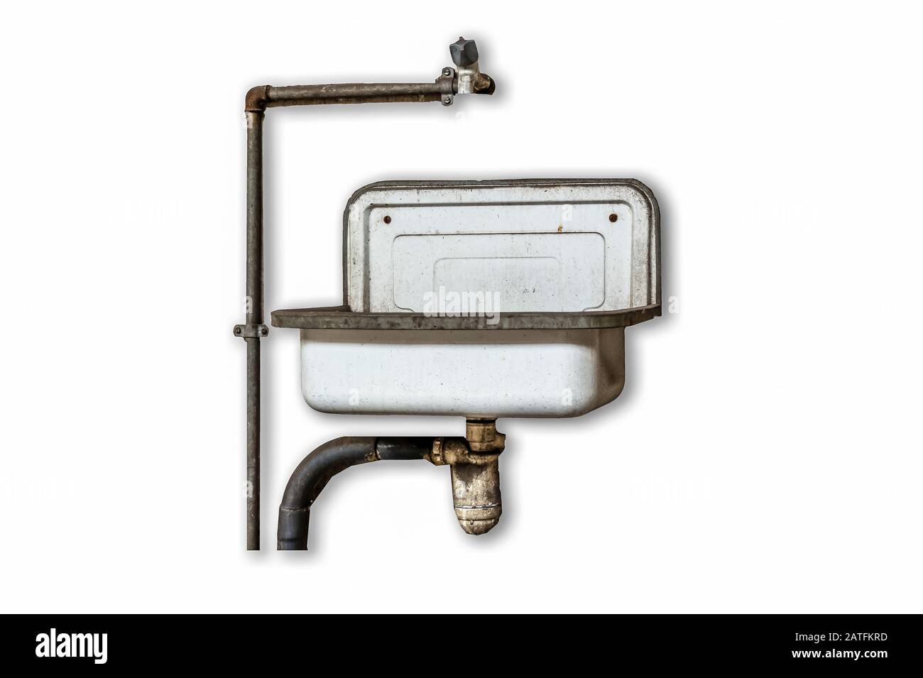 Old DDR wash basin isolated on white background Stock Photo - Alamy