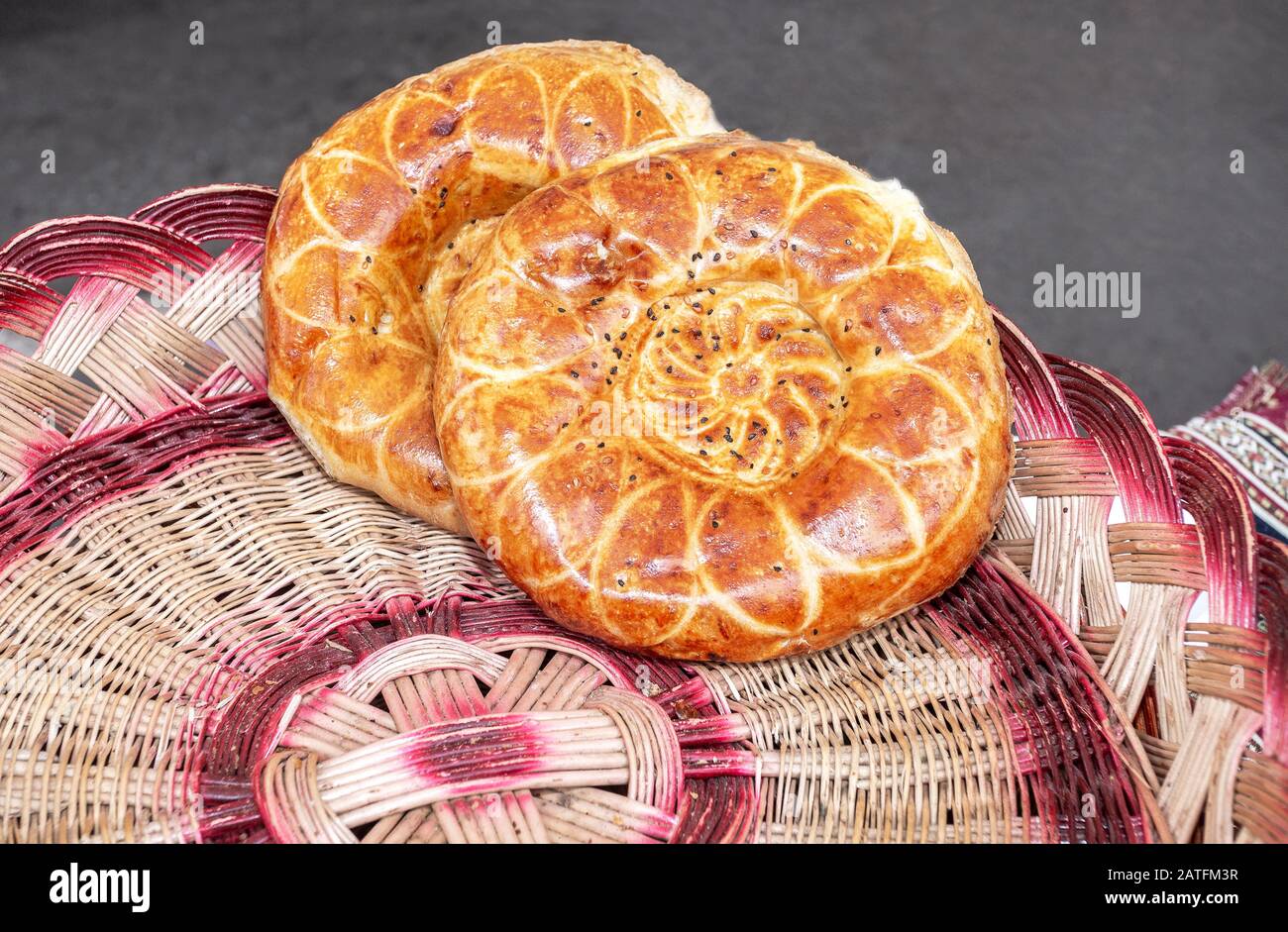 Traditional uzbek flatbread sesame hi-res stock photography and images ...