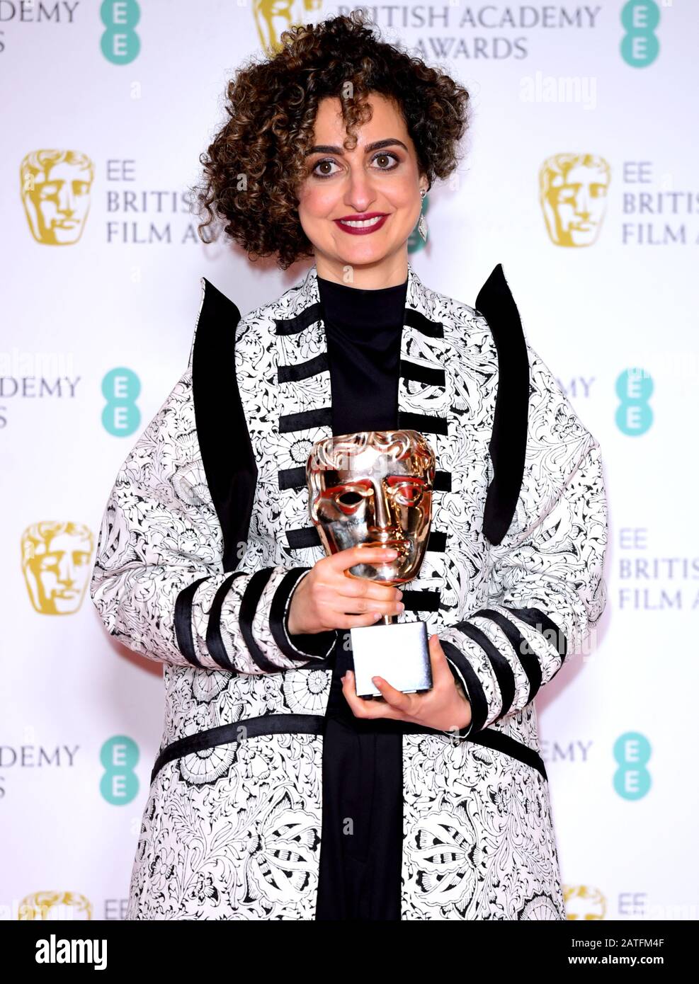 Maryam Mohajer with the award for British Short Animation in the press room at the 73rd British ...
