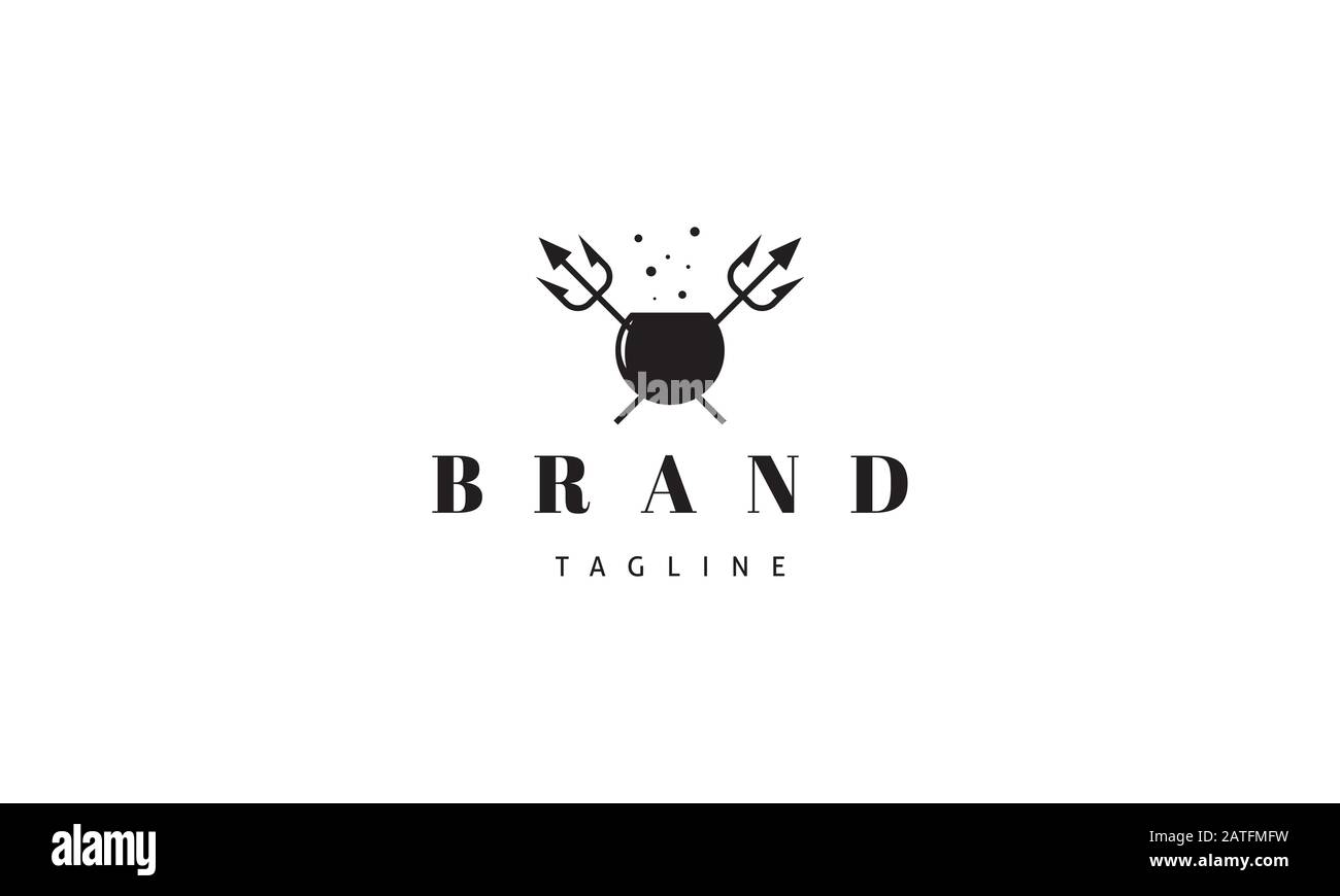 Vector logo on which an abstract image of a katla with two crossed ...