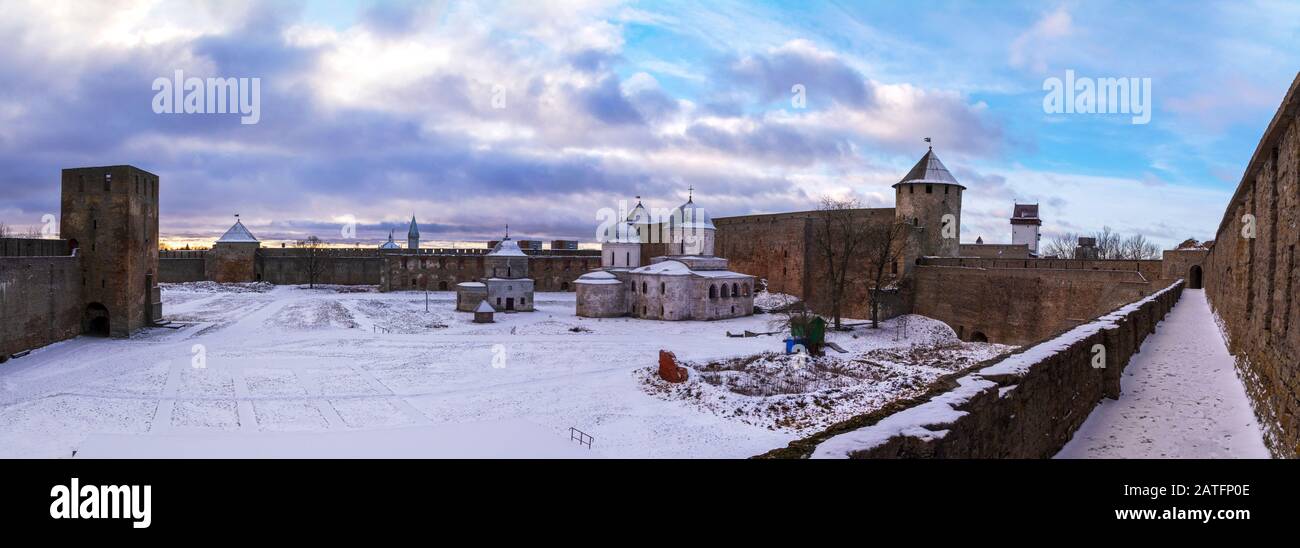 Panoramic view inside the Ivangorod fortress Stock Photo - Alamy