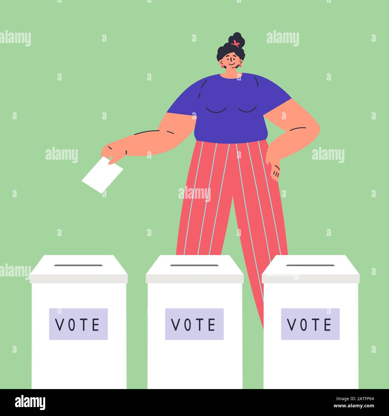 Happy woman is voting.Feminism concept Stock Vector Image & Art - Alamy