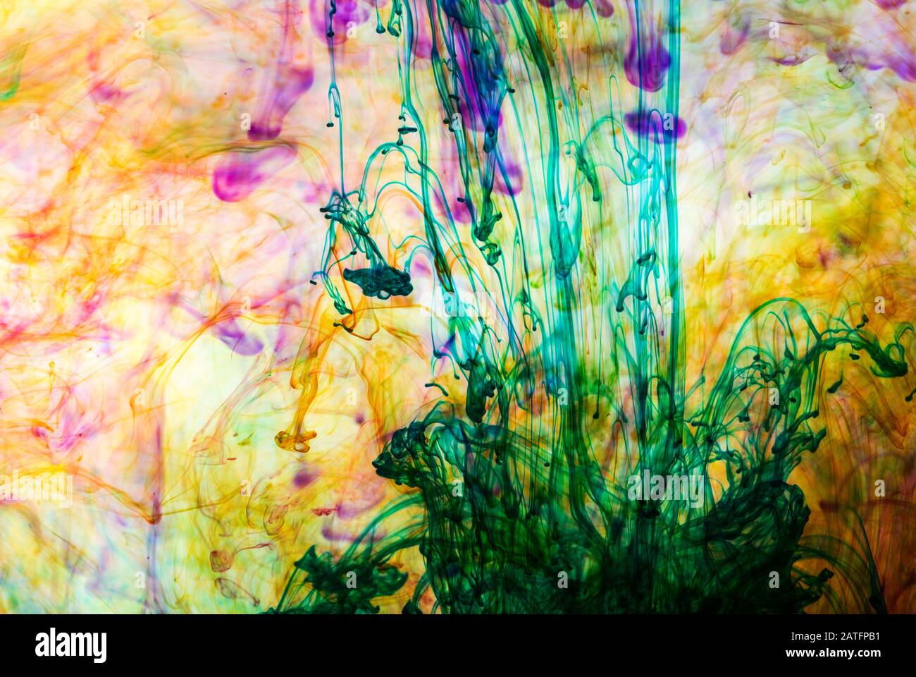 Acrylic colors and ink in water. Abstract background Stock Photo - Alamy