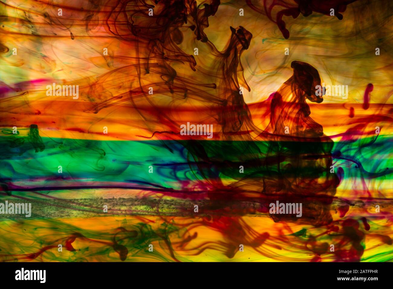 Acrylic colors and ink in water. Abstract background Stock Photo - Alamy